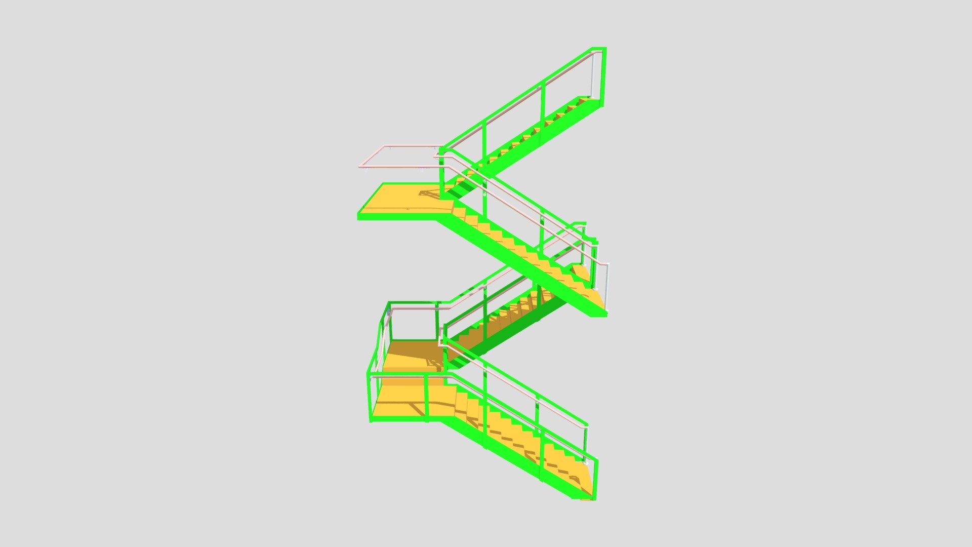 BLOCK D 'U' SHAPED STAIR DS10 - P01 - 3D model by Arash (@arash21 ...