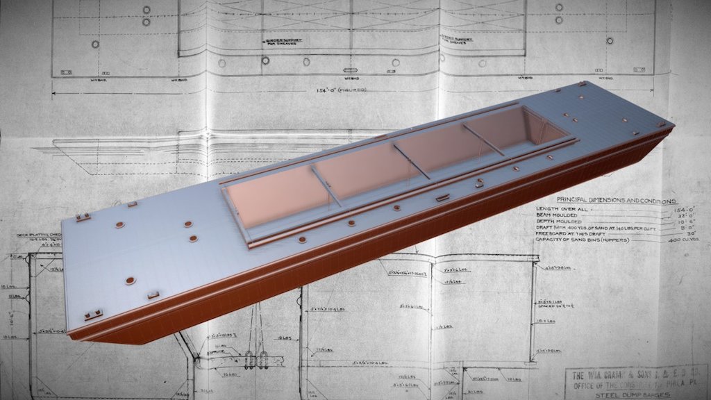 ICC Steel Dump Barge -- Proposal #424 - 3D model by ecumaritimestudies ...