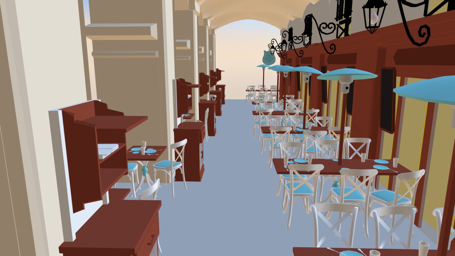 Parisian Cafe - 3D model by yazen [de248df] - Sketchfab
