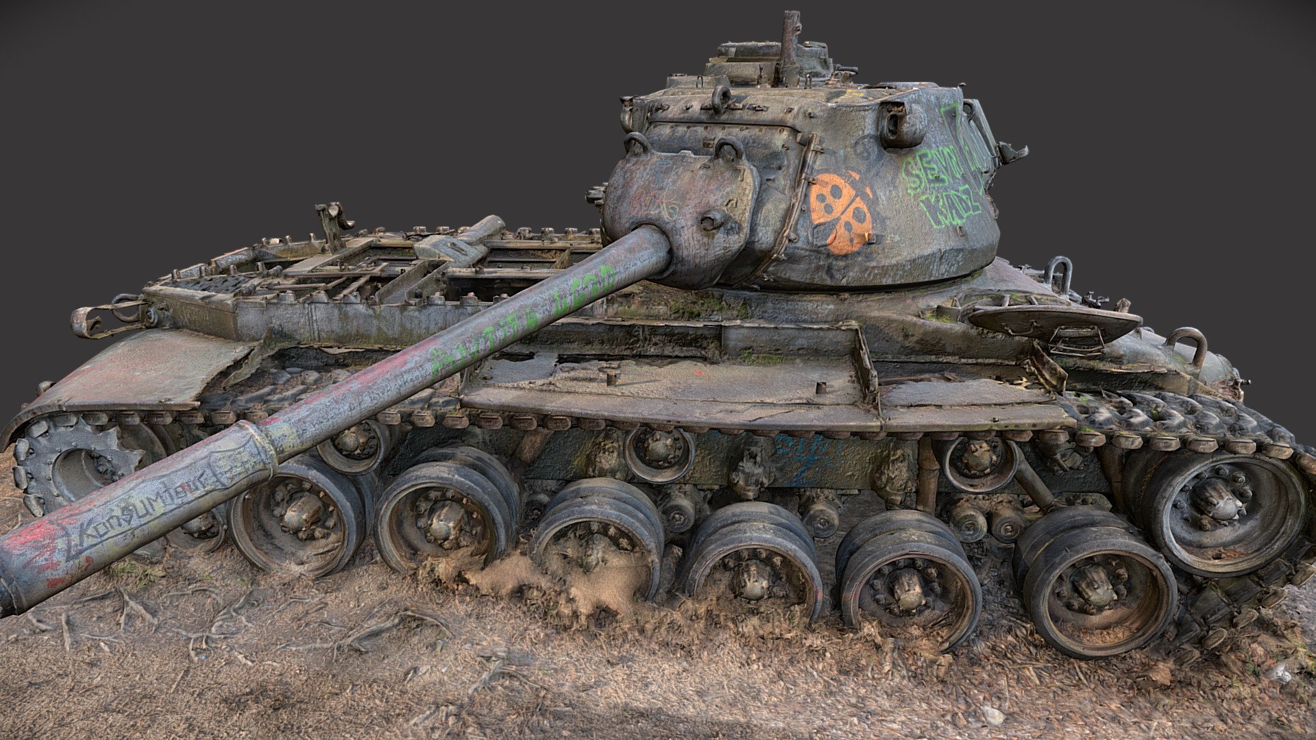 M47 Patton tank photogrammetry RAW 3D scan - 3D model by CGNScan [de24ac5] - Sketchfab