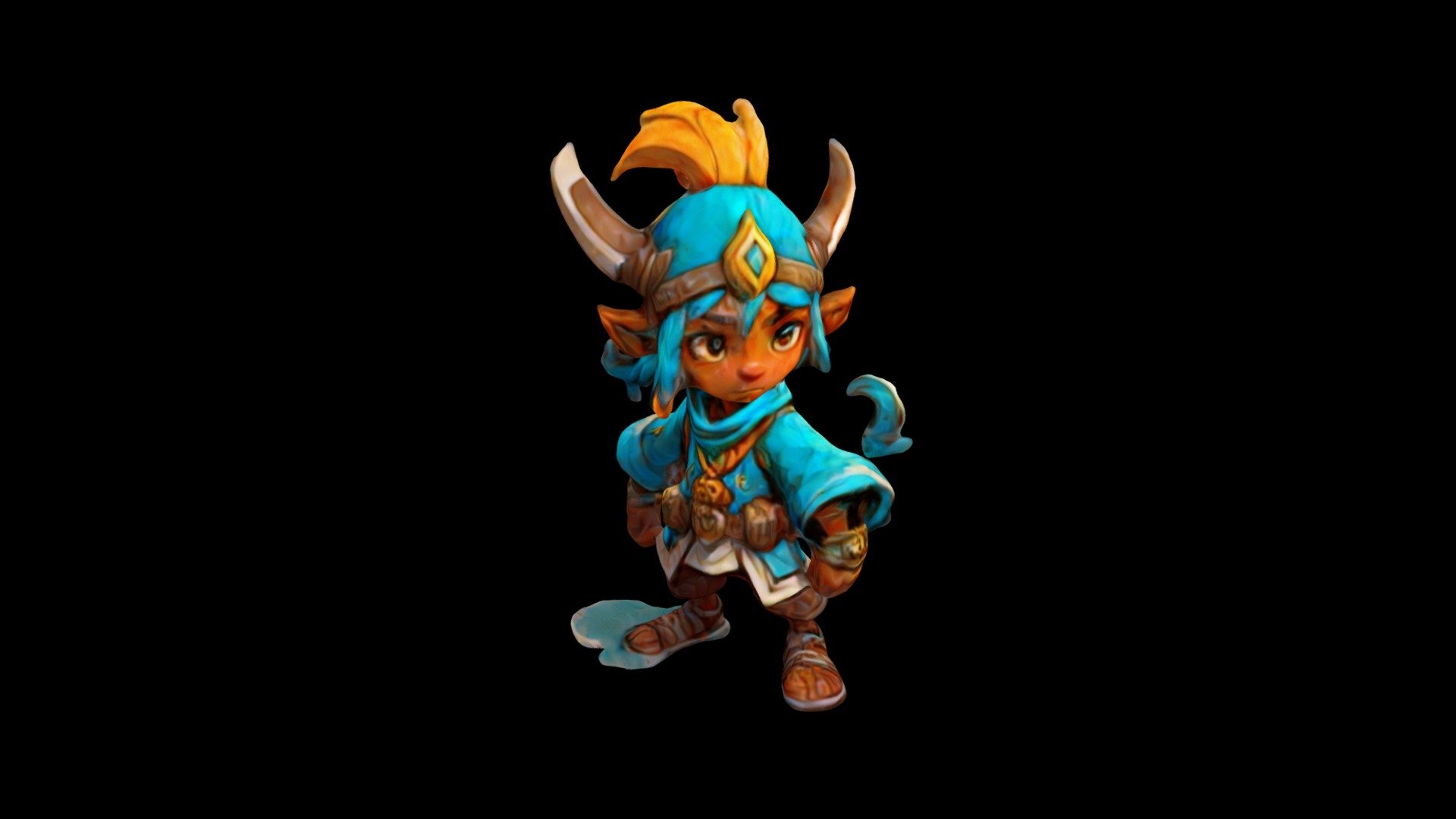 a blue skinned character dressed in blue robes a - Download Free 3D ...