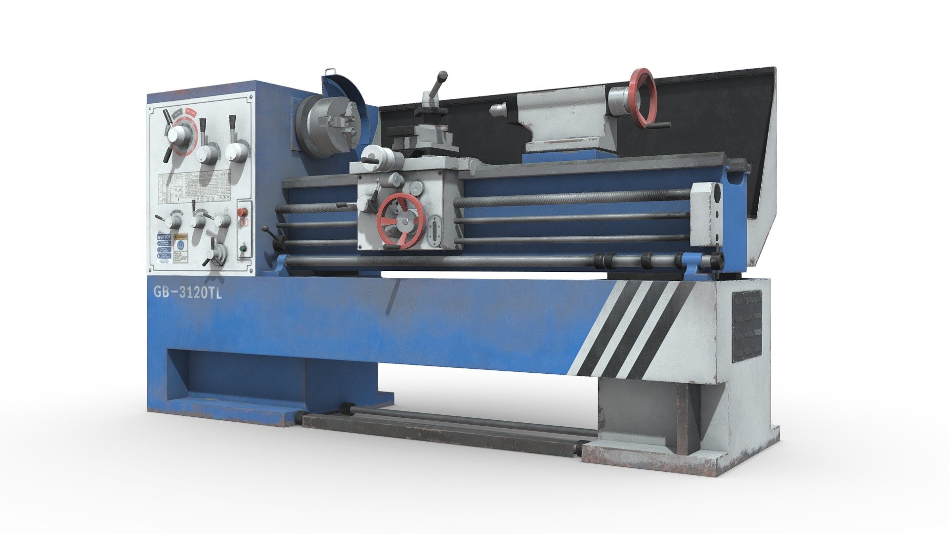 Turning Lathe machine Dirty - 3D model by Oleksandr Bykov (@oleksandr ...