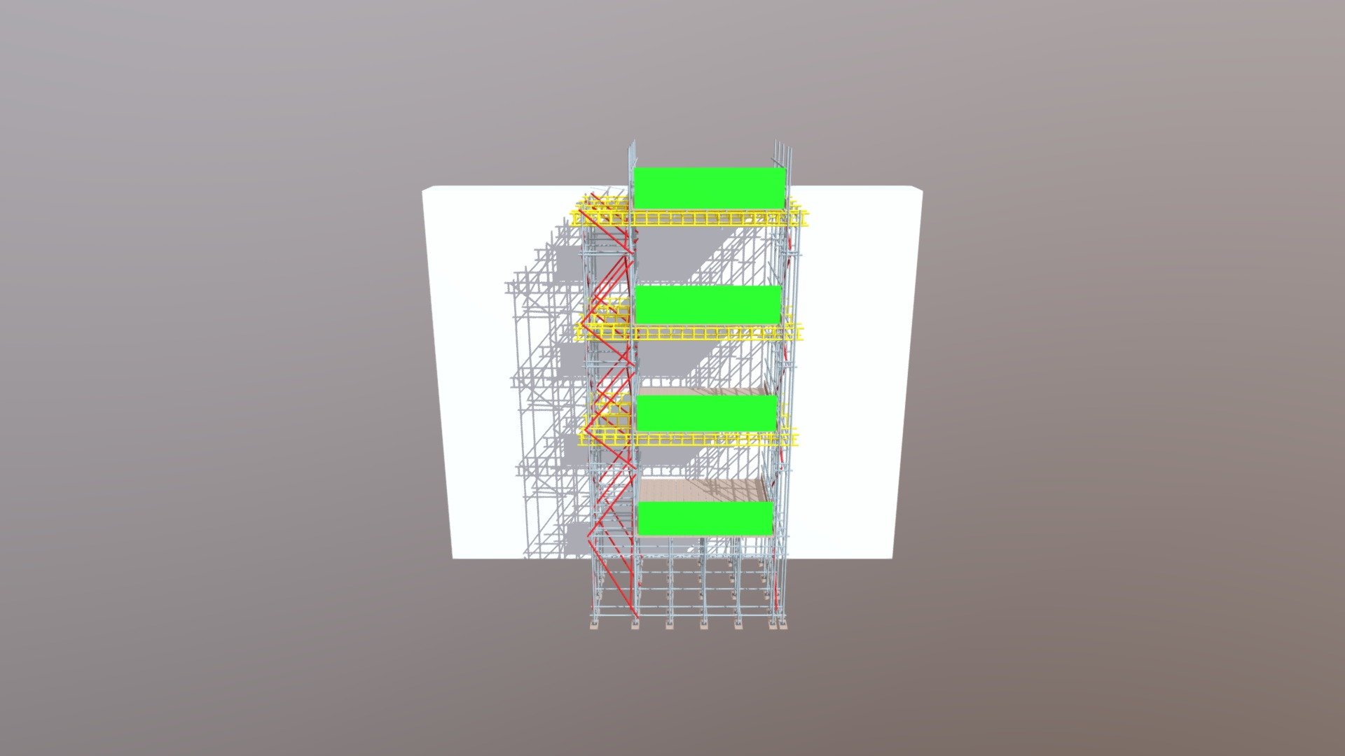 Bridged access scaffold with protection gantry - 3D model by Node ...