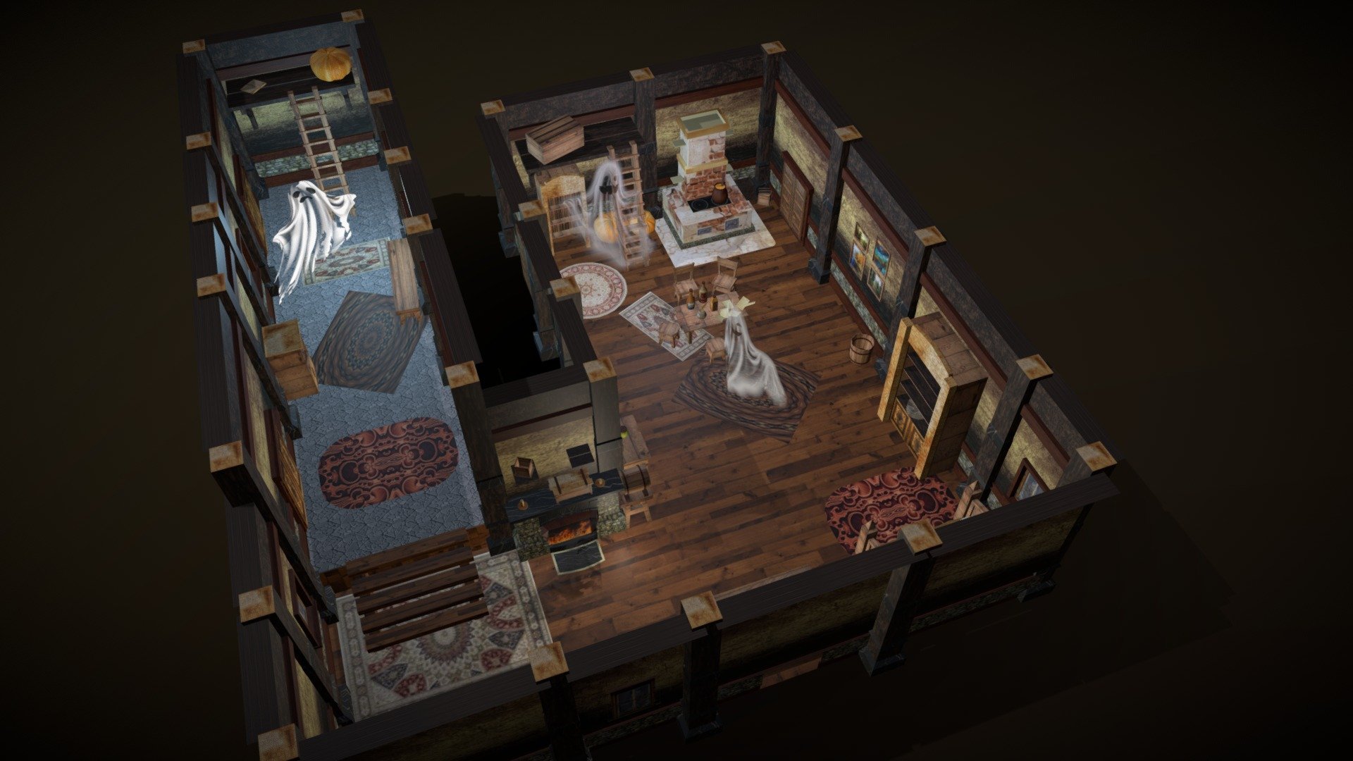 Haunted Castle - 3D model by ledispirit [de32e3d] - Sketchfab