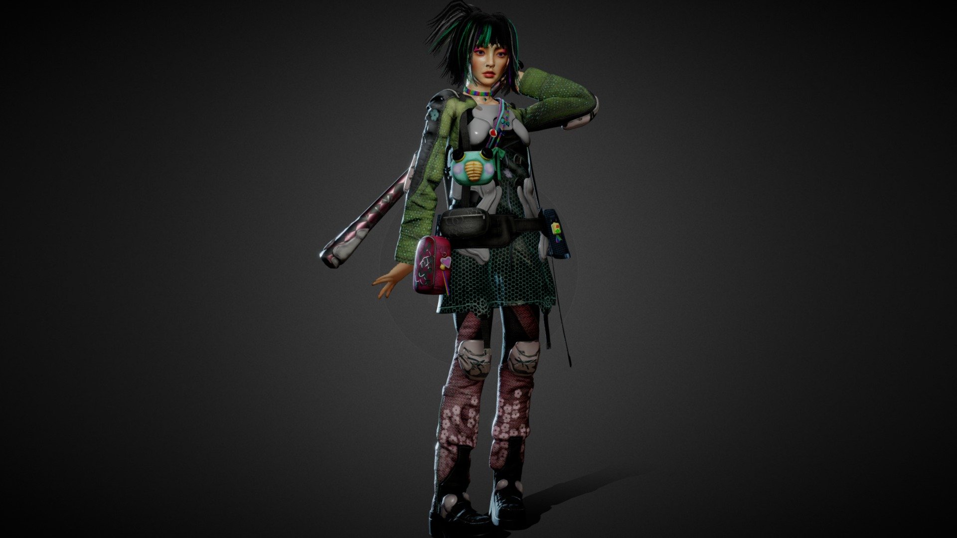 Neo Tokyo Girl - 3D model by Samuel (@hostil.e) [de38972] - Sketchfab
