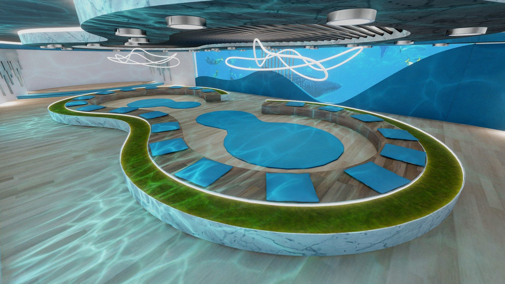 VR Meta Aquarium Conference Room | Baked - Buy Royalty Free 3D model by ...