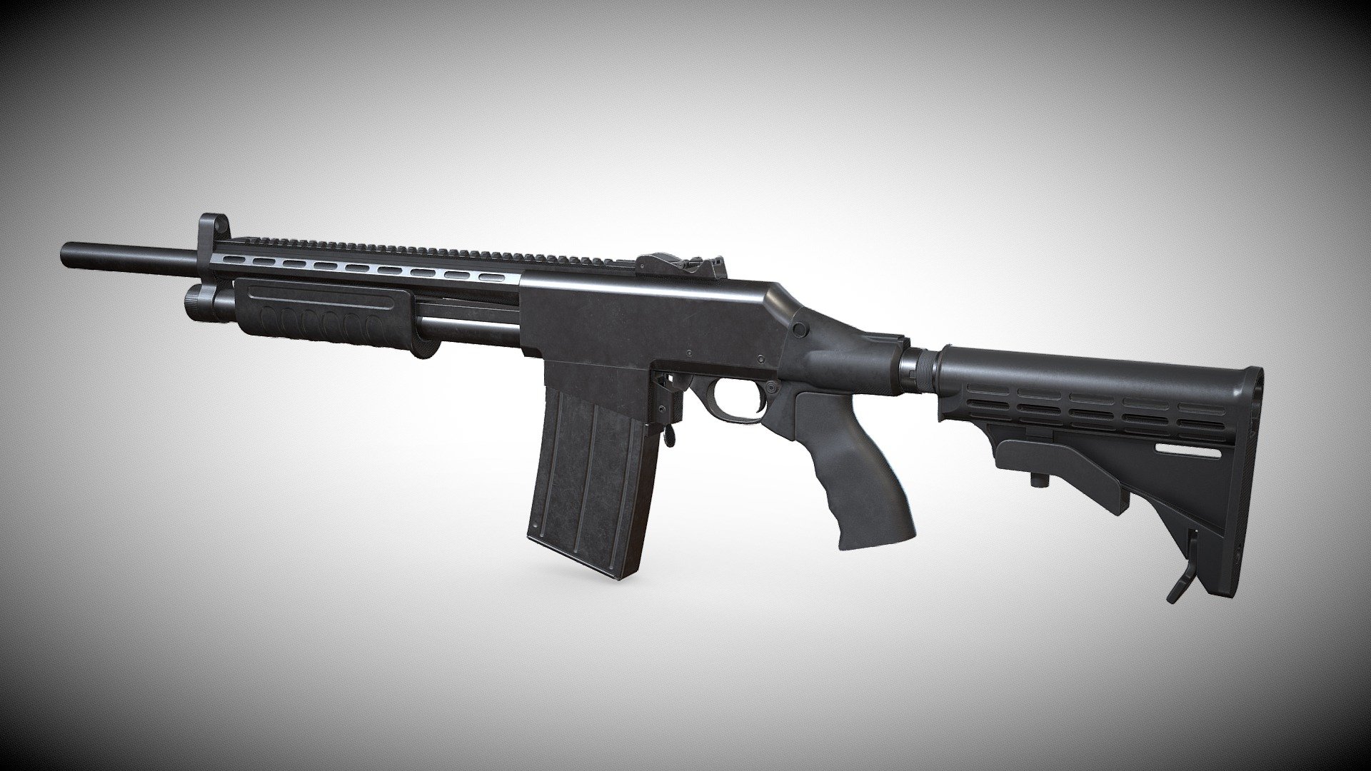 YJ12-3 Tactical Shotgun(Modernized Type 97-2) - Download Free 3D model ...