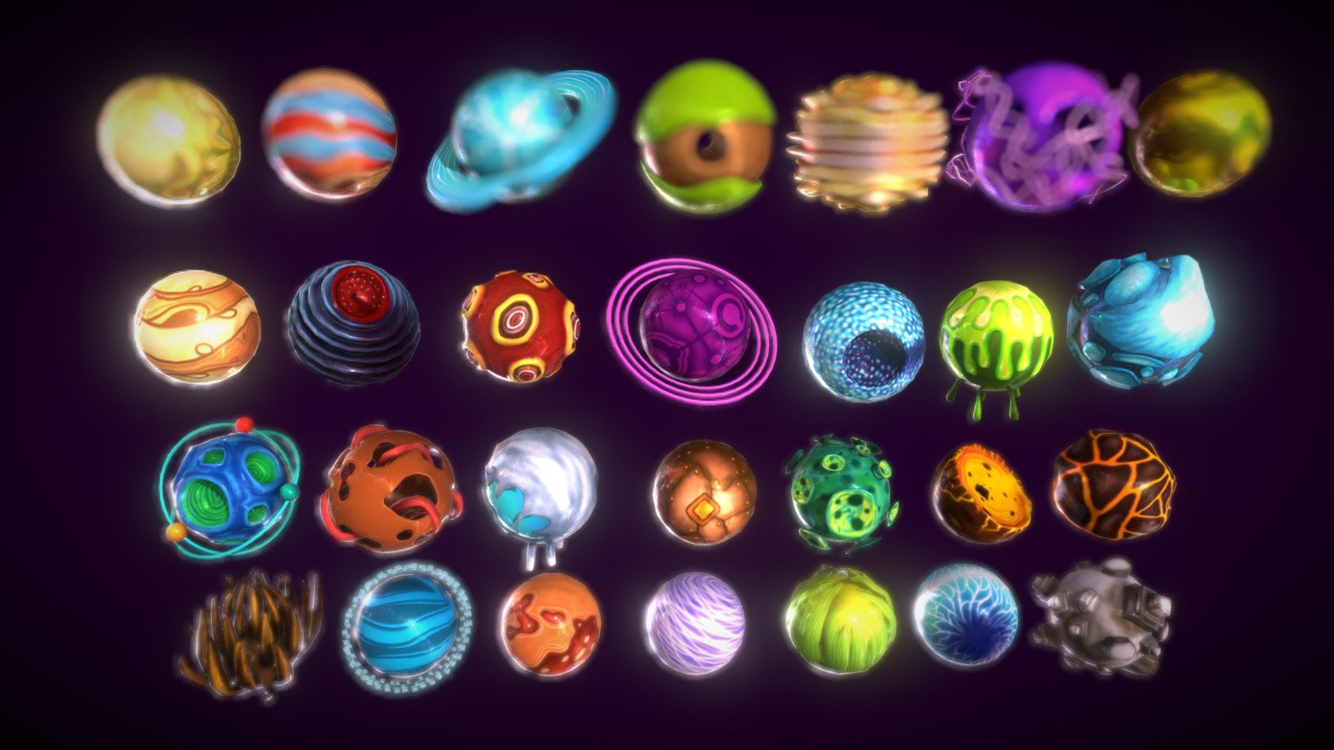 Cartoon Solar System2 - Buy Royalty Free 3D model by vustudios [de4cebe ...