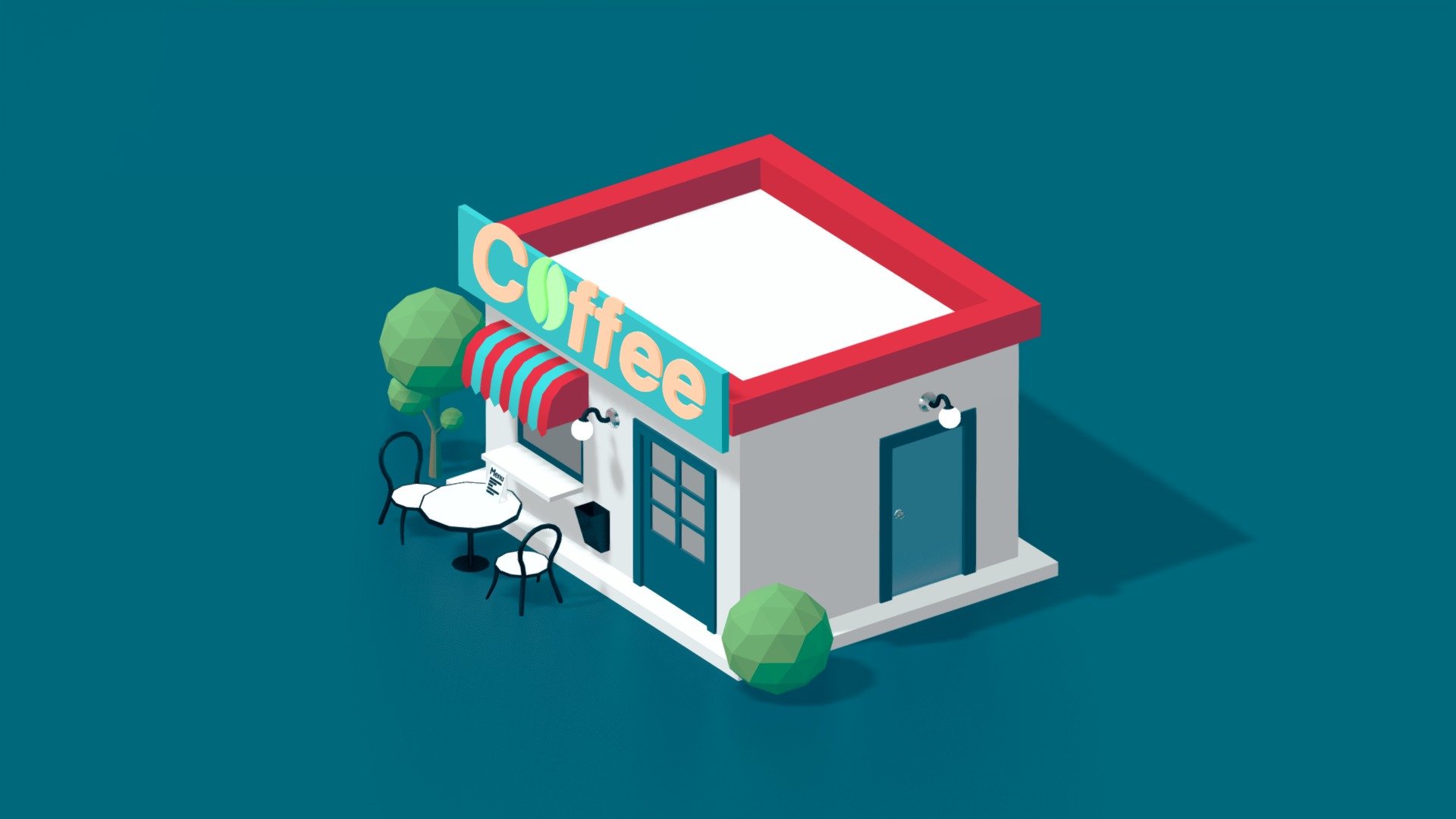 Cafe - 3D model by LionanD [de57b1f] - Sketchfab