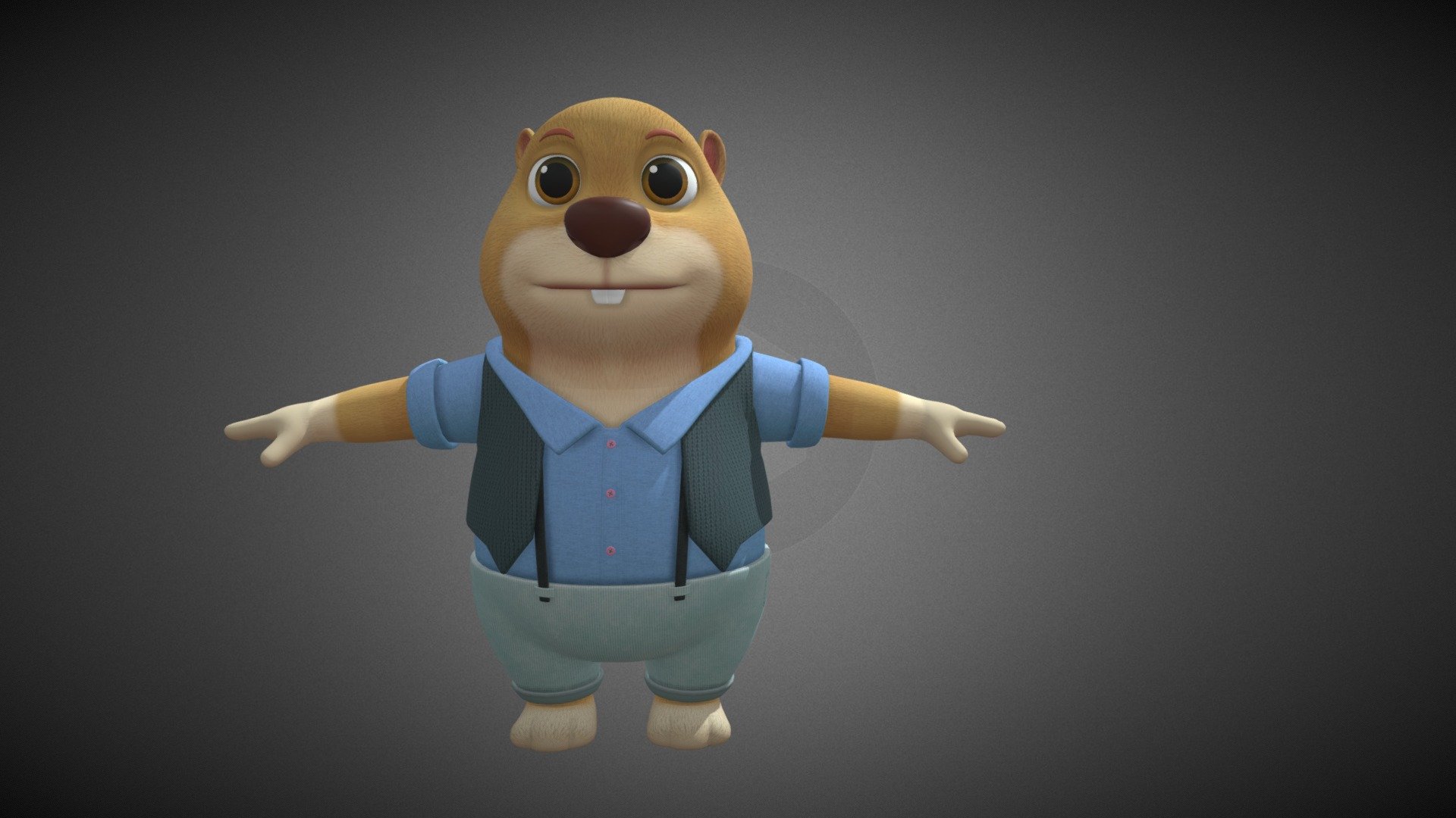 cartoon marmot - Buy Royalty Free 3D model by tingting_er [de5c4ba] - Sketchfab Store