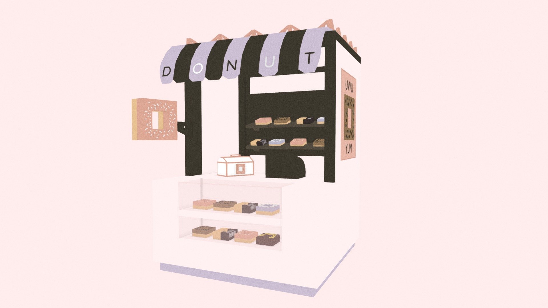 Donuts Shop - 3D model by Mun (@Mimimomo) [de64fbe] - Sketchfab