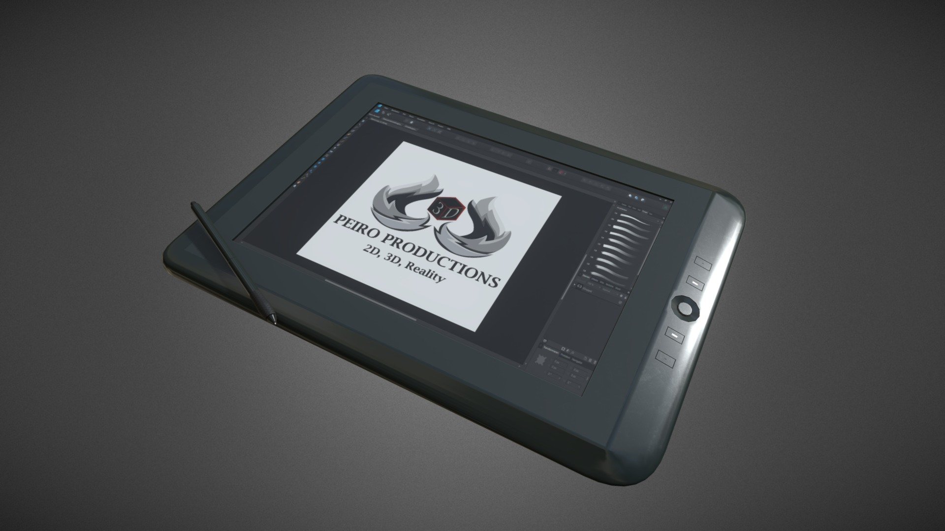 Drawing Tablet with Screen - Download Free 3D model by Florian Sigl ...