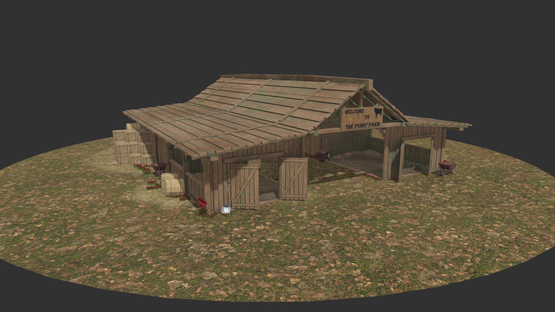 Cowshaed - 3D model by vivek05 [de6b408] - Sketchfab