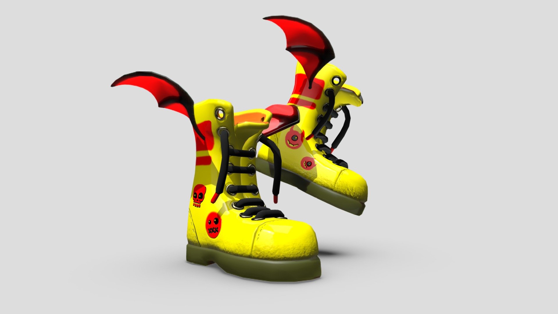 Winged Boots - Yellow - Buy Royalty Free 3D model by Chaitanya Krishnan ...