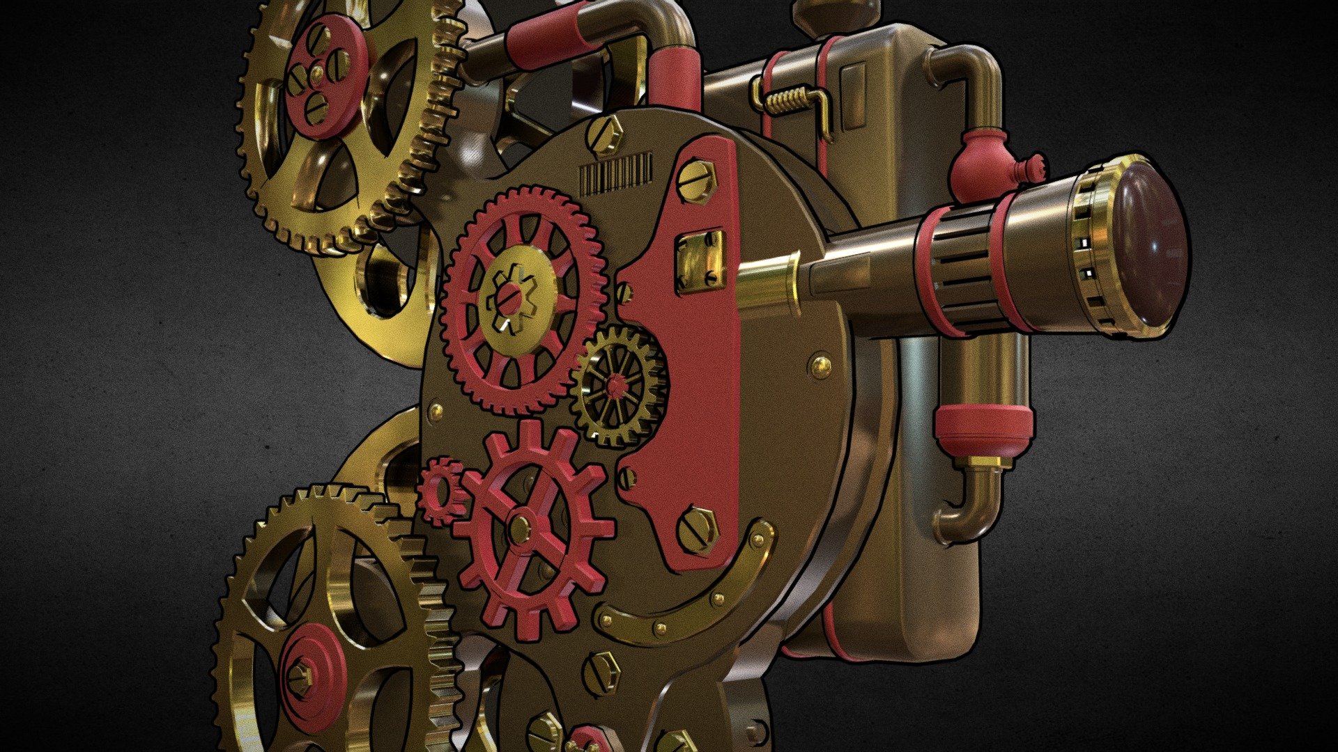 Steampunk Projector - 3D model by Yaraslau Gainensky (@gainensky ...