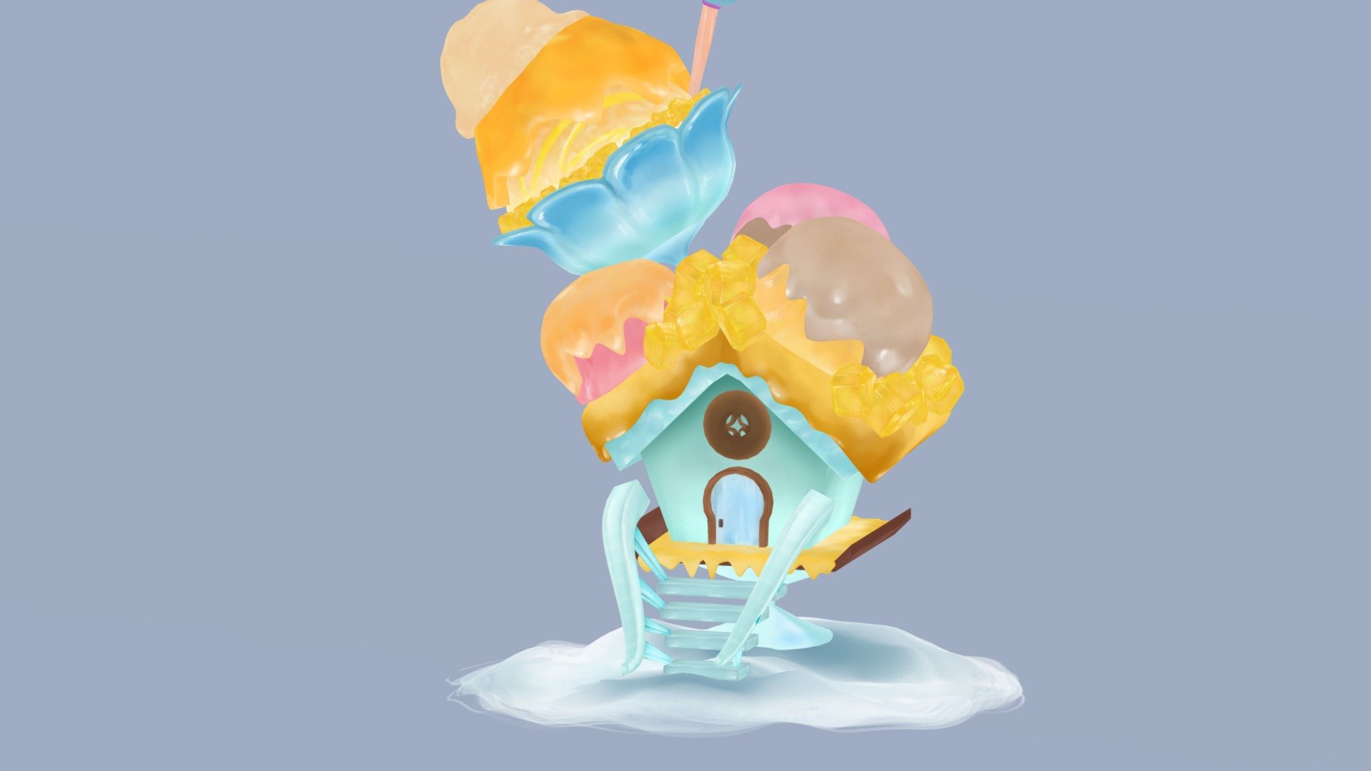 Mango Bingsu Diorama - Taiwan Dessert - Download Free 3D model by ...