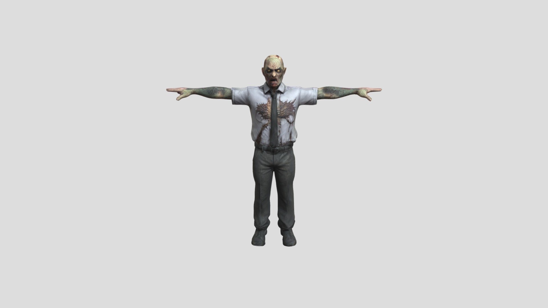 male office worker zombie character - Download Free 3D model by PJ8080 ...