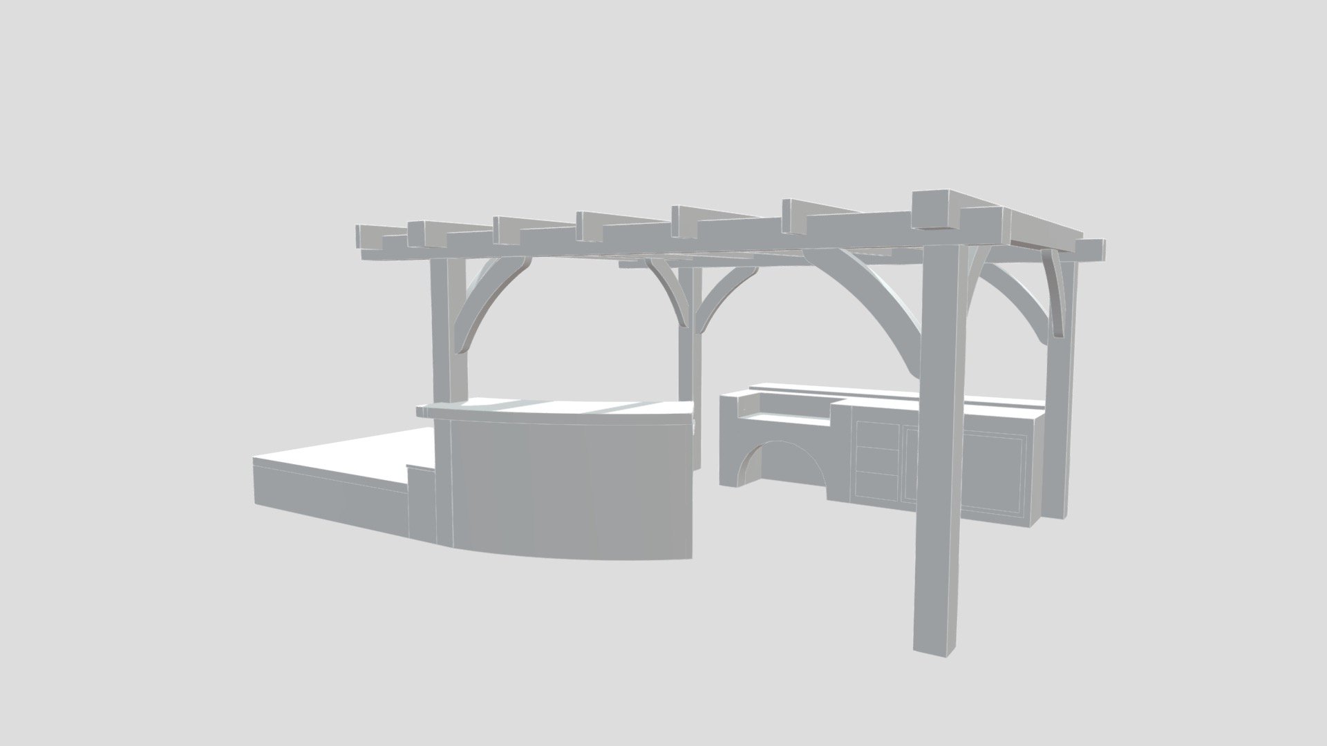 Pergolas BBQ Rev E - 3D model by Oakmasters (@edhamilton) [de77f5f] - Sketchfab