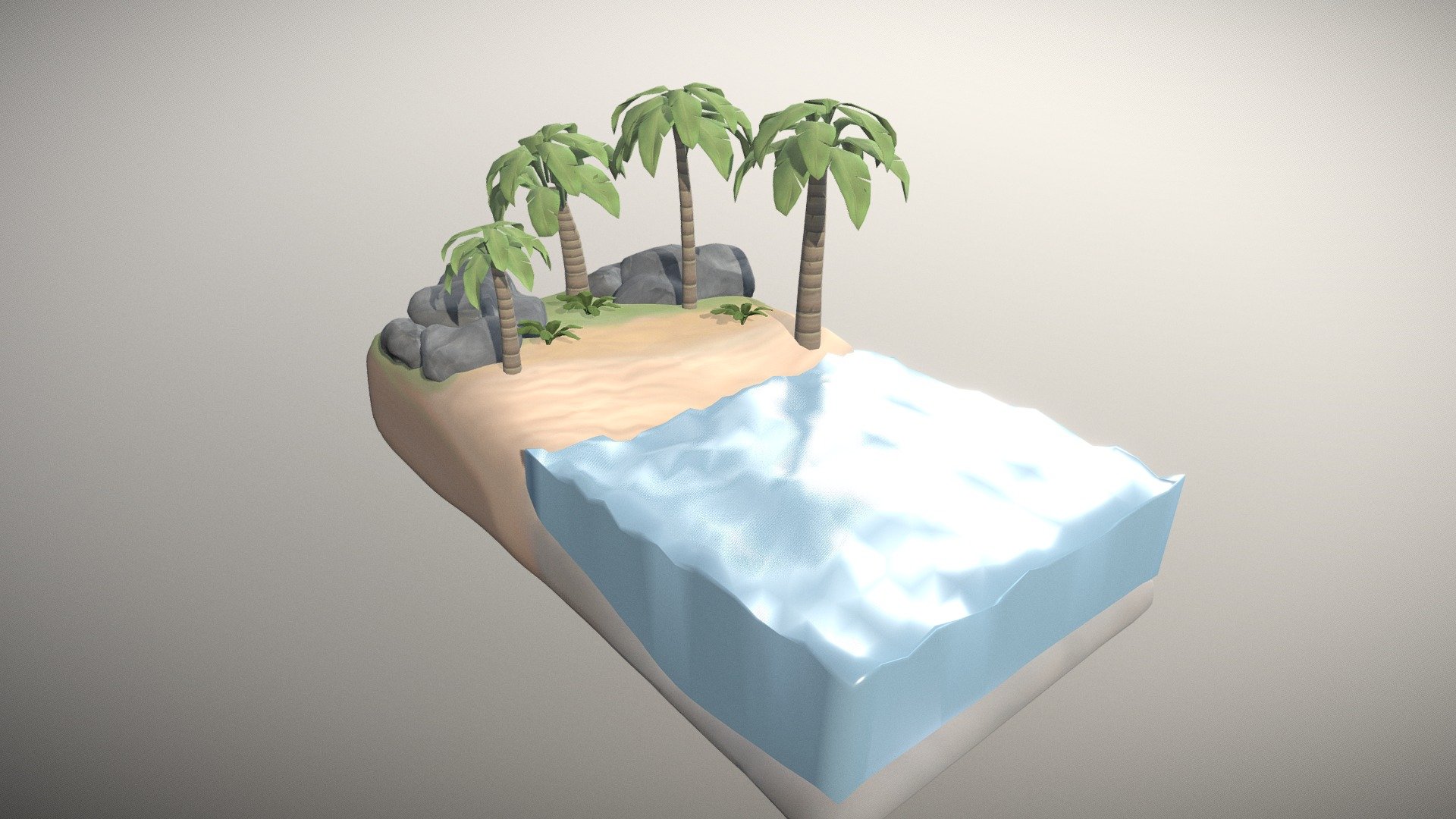 Stylistic Beach - 3D model by harunkalli [de78298] - Sketchfab