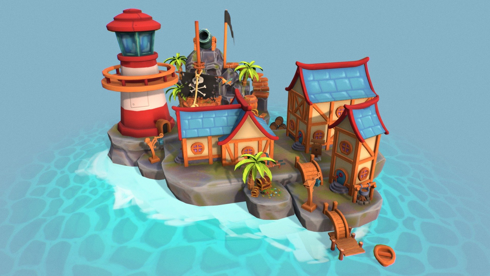 Pirate Island - 3D model by AntoD (@antonella.delaloye) [de7cf0a ...