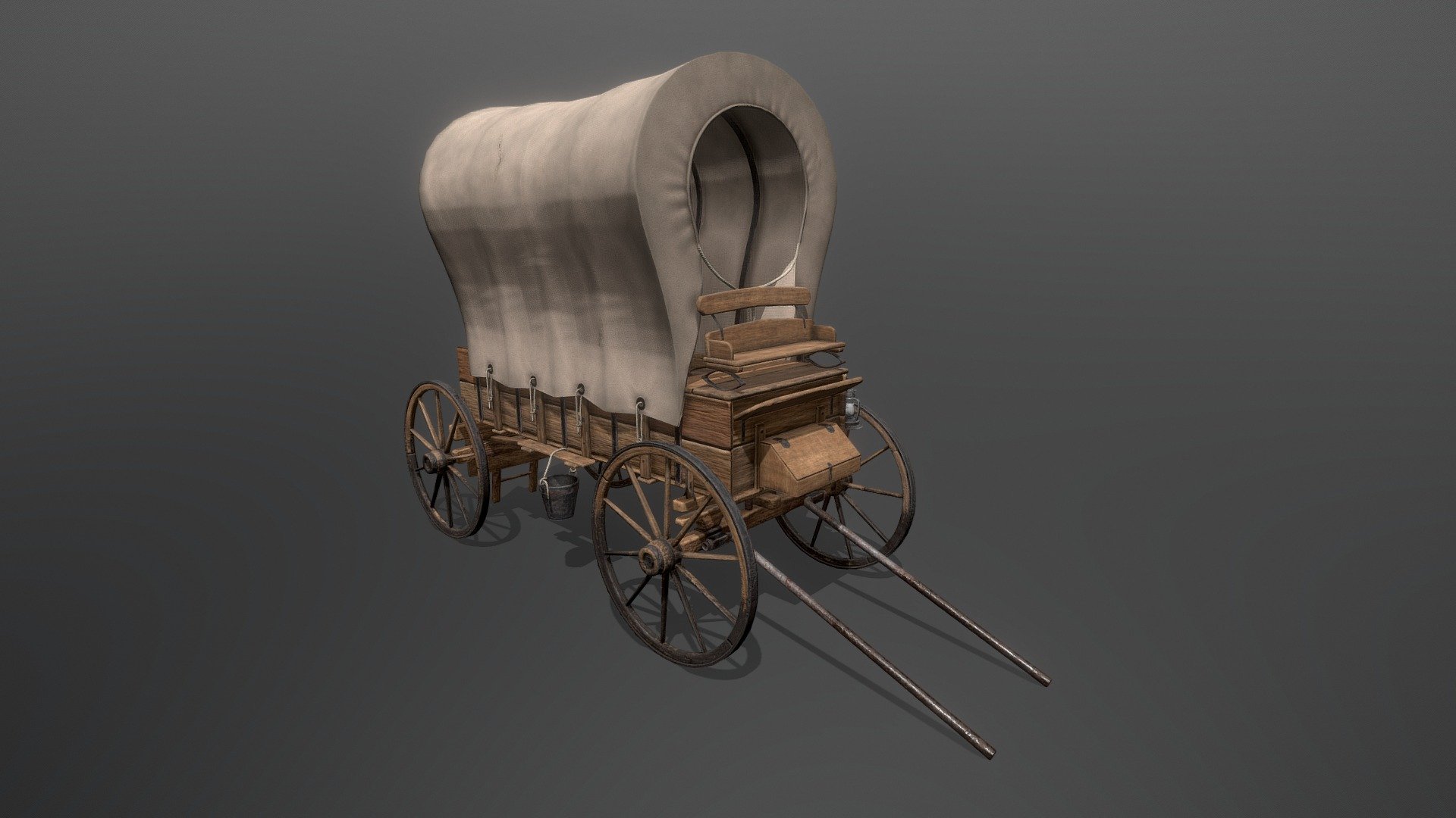 Western Wooden Wagon - 3D model by Henrique Finatto (@finattoh ...