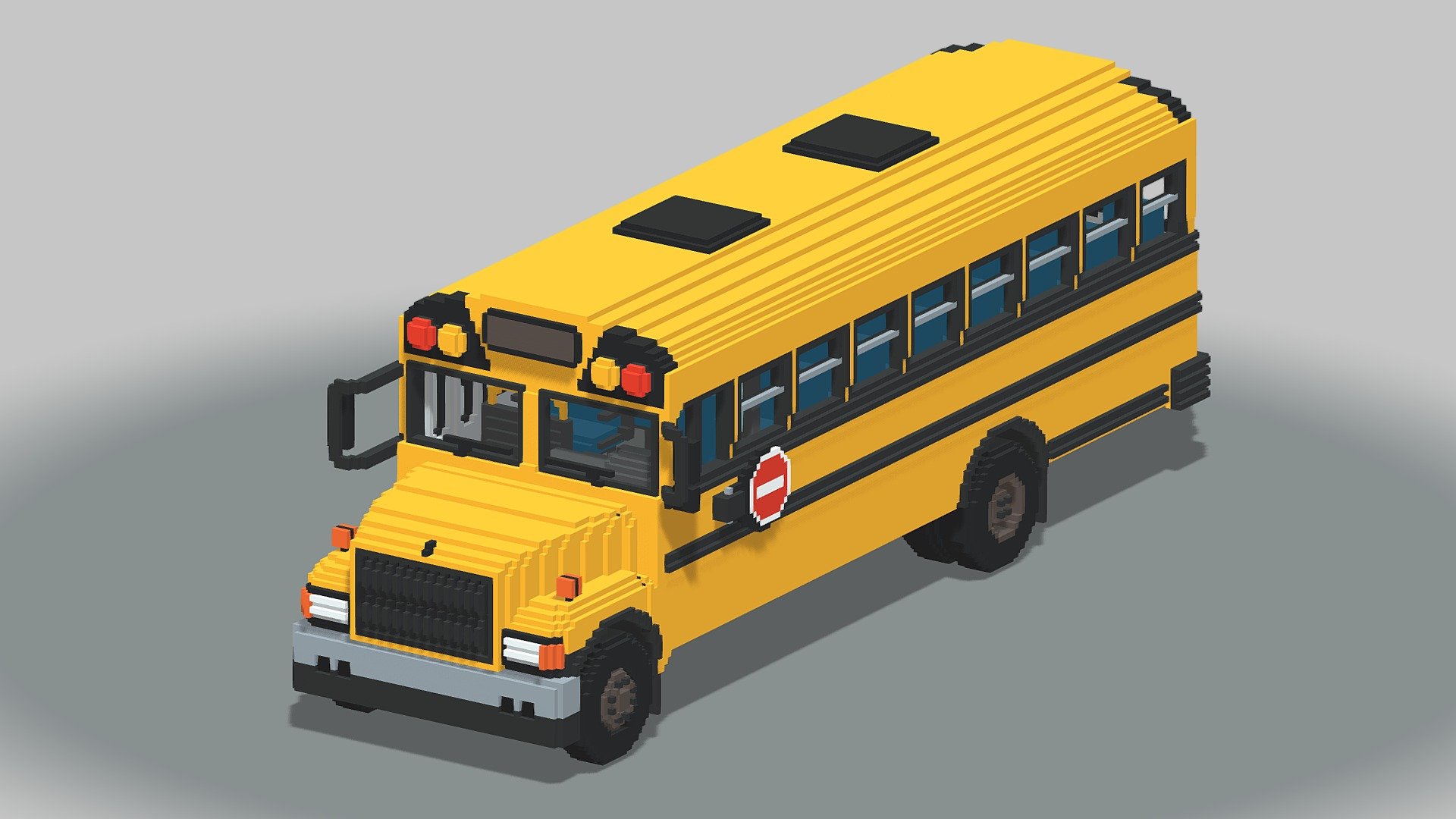 Voxel School Bus - 3D model by SHUBBAK [de830d9] - Sketchfab