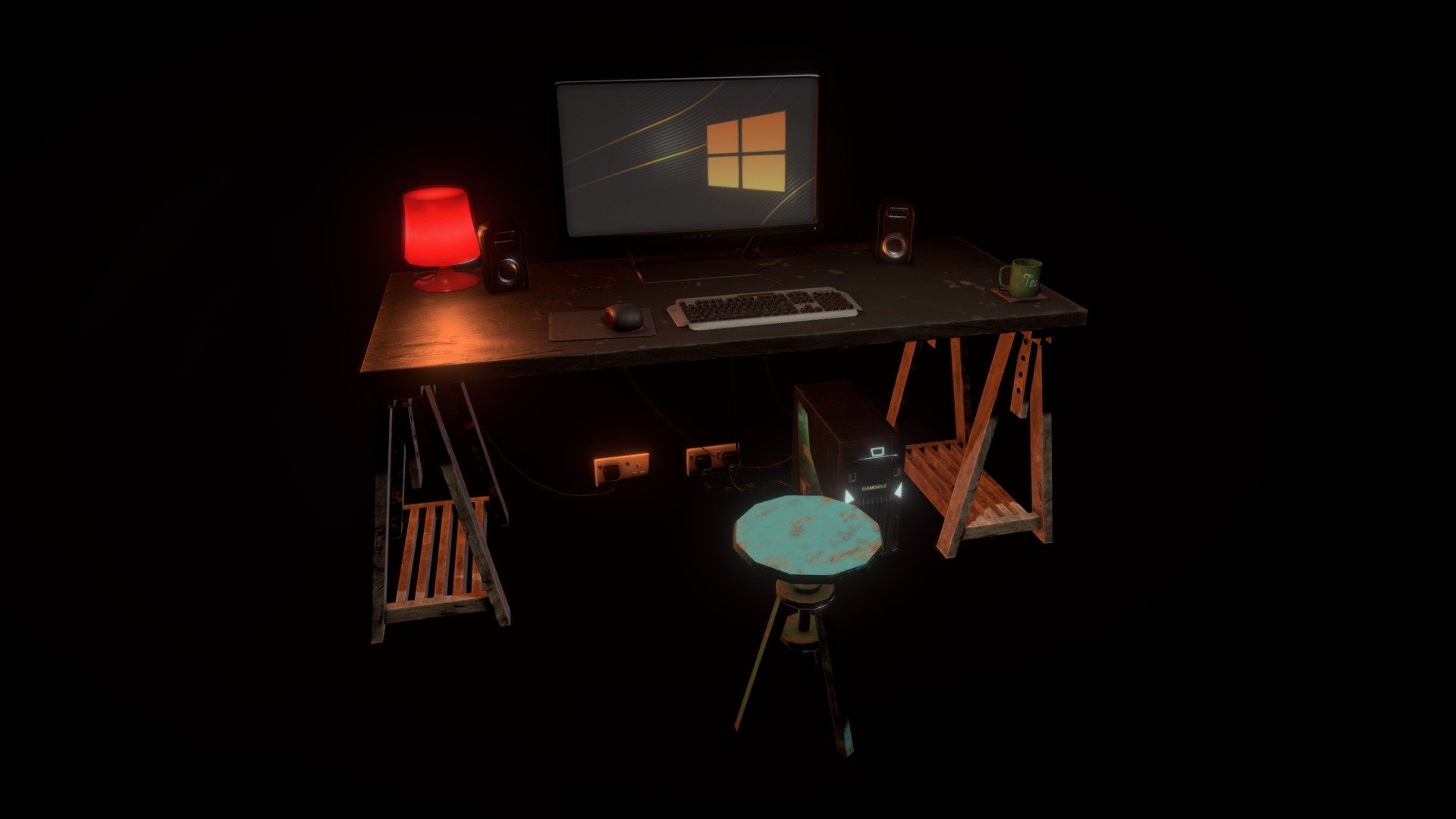 Computer Desk - Buy Royalty Free 3D model by Mellora [de8b712 ...