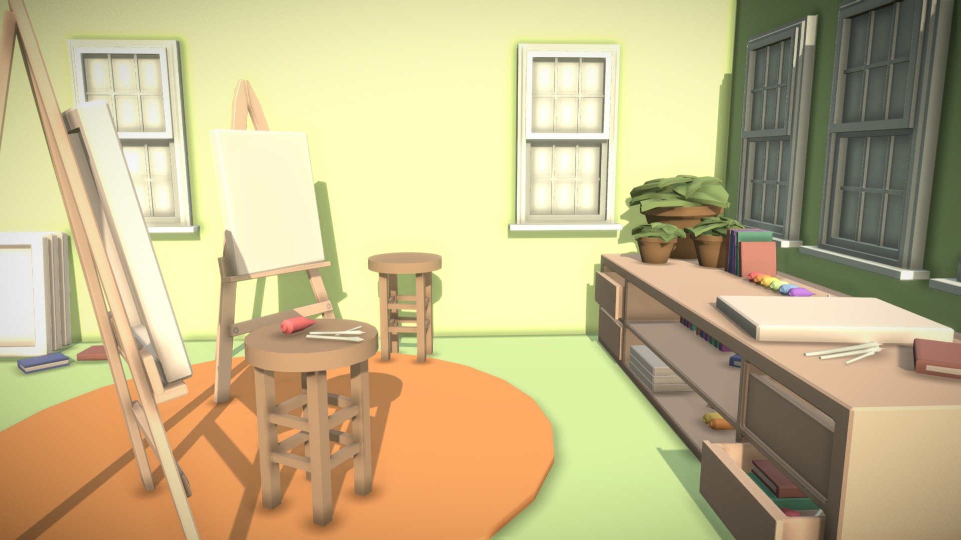 Artist Studio - 3D model by HannaStudentMVCC [de8e8a9] - Sketchfab