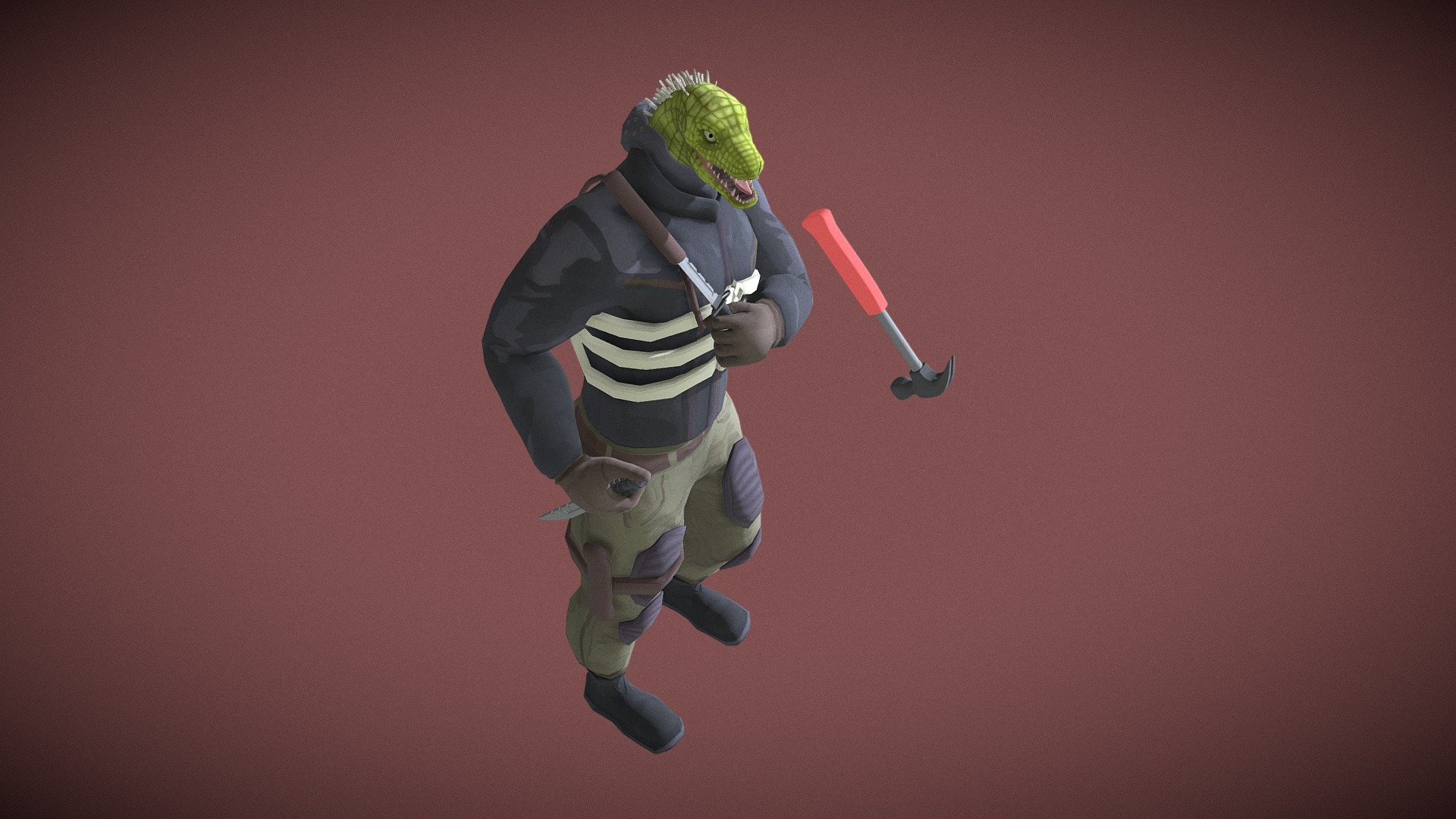 Kaiman (Dorohedoro fanart) - 3D model by Likopinina [de8f330] - Sketchfab