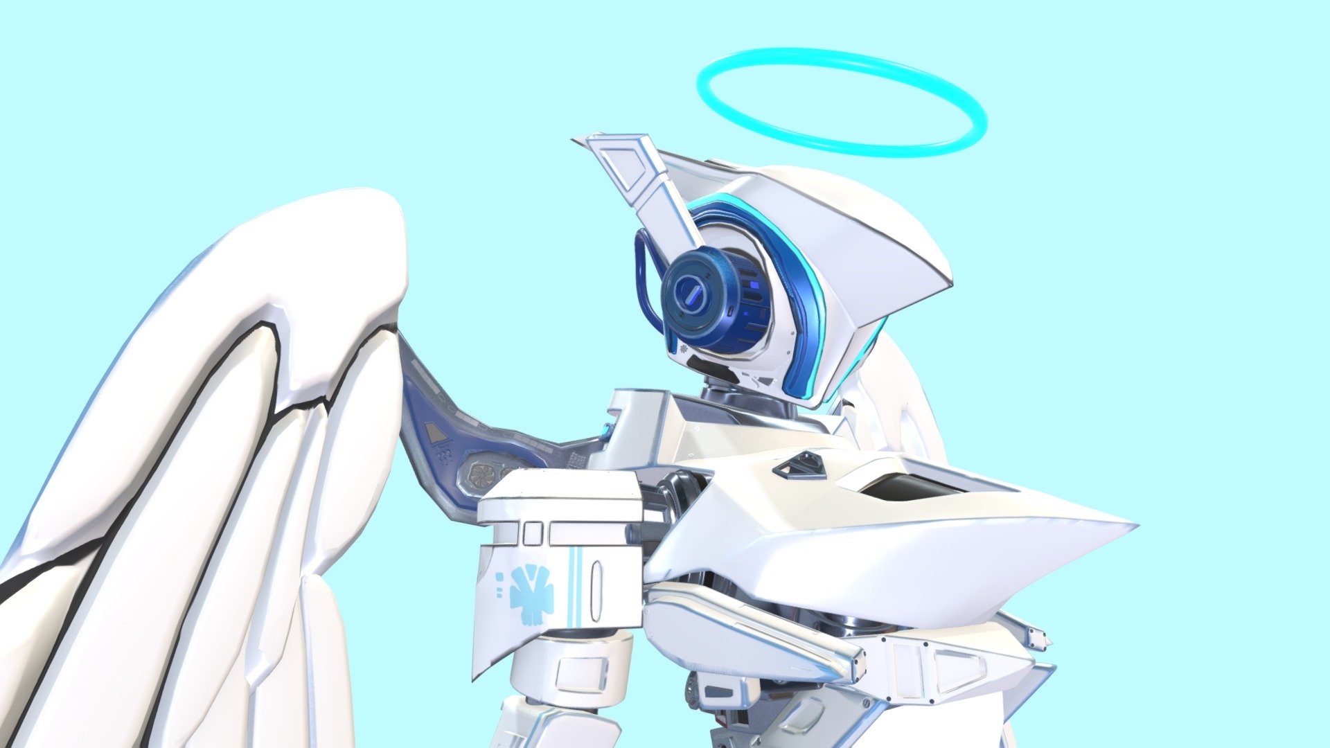 Cyber Angel - 3D model by YannisBIRABEN [de8ffeb] - Sketchfab
