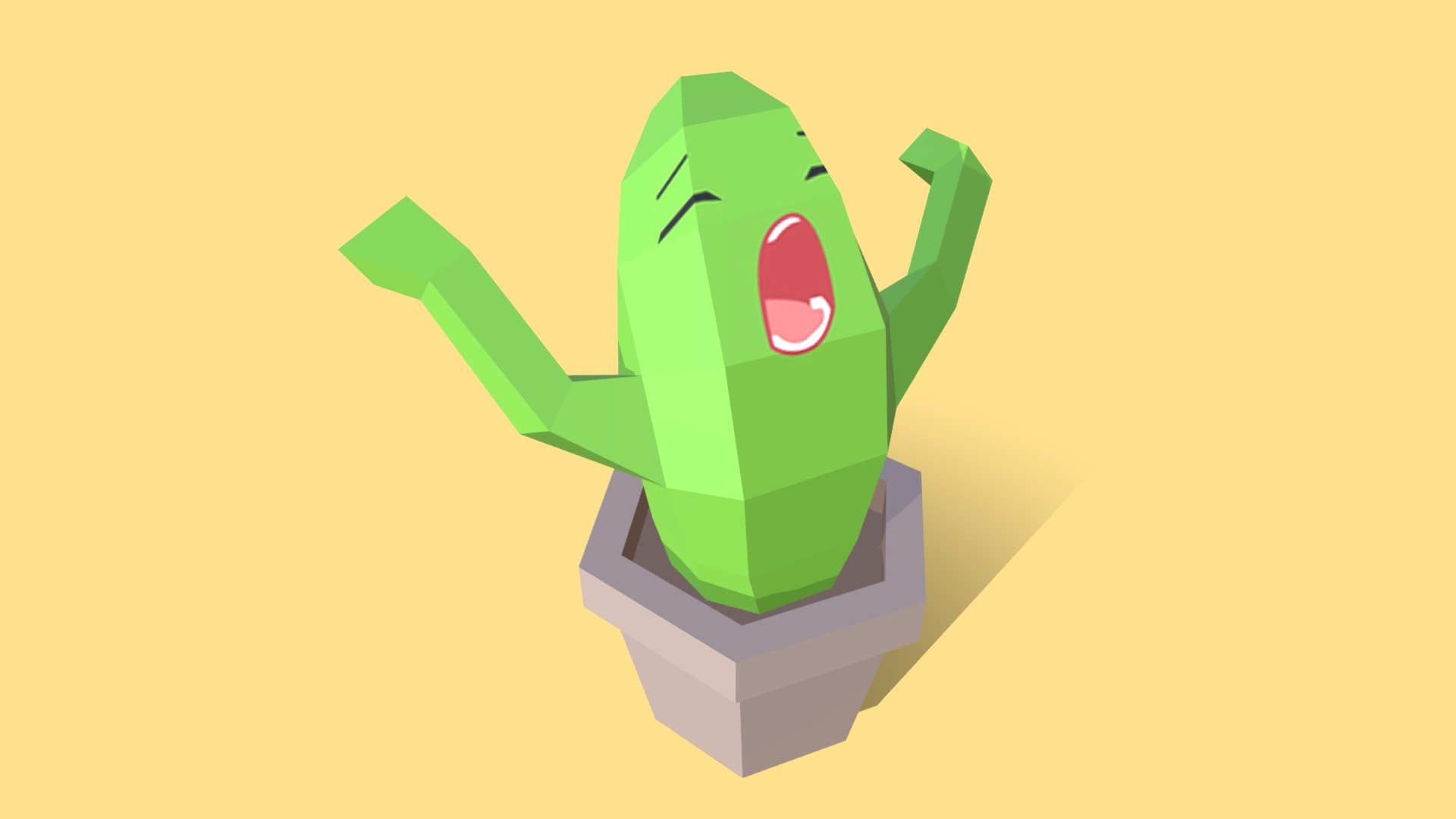 Lazy Cactus - 3D model by TricksOfPaper [de93b97] - Sketchfab