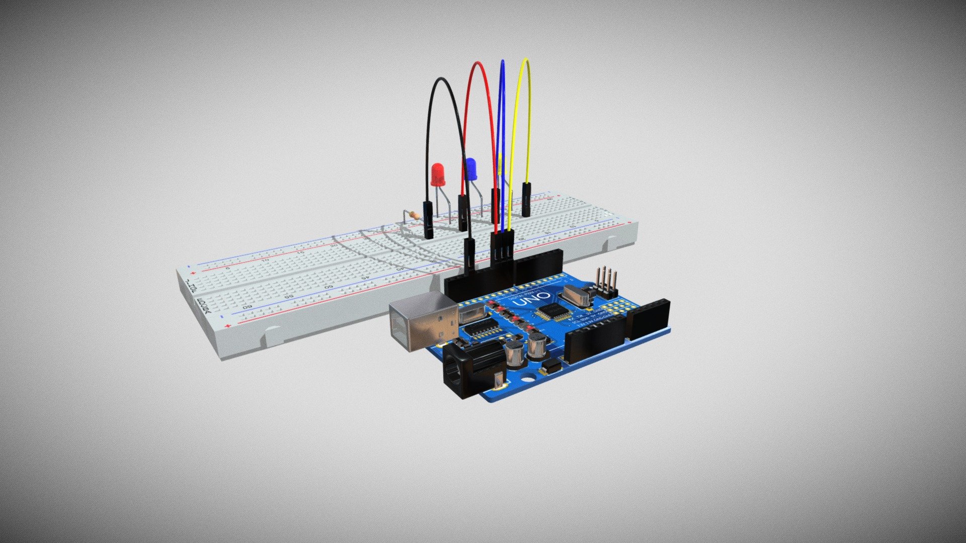 Aula 08 - LED e Resistor - Circuito 3 - Download Free 3D model by ...