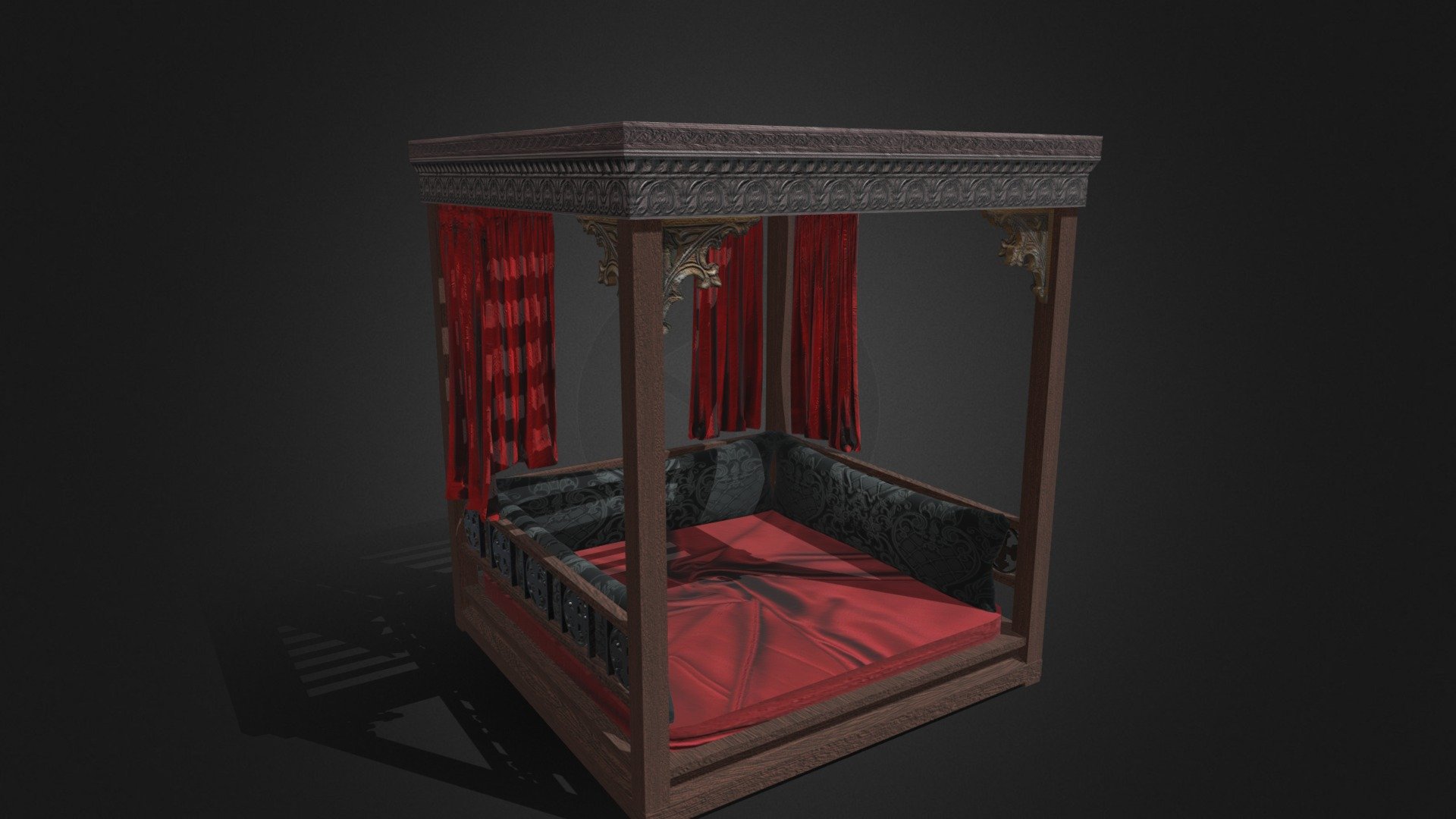 Cabana style Gothic Bed - 3D model by ihs [de9784f] - Sketchfab