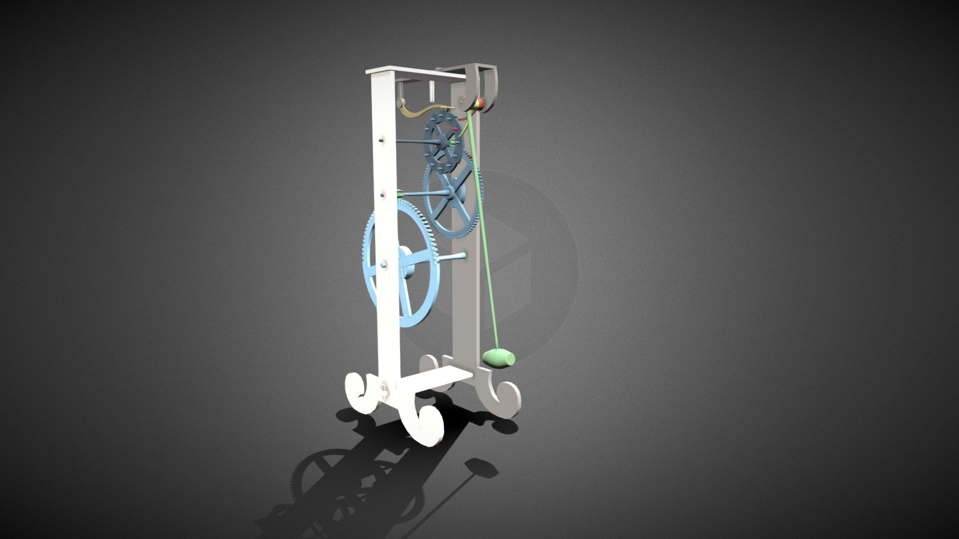 Galileo - First pendulum Clock 1637/41 Animated - 3D model by ...