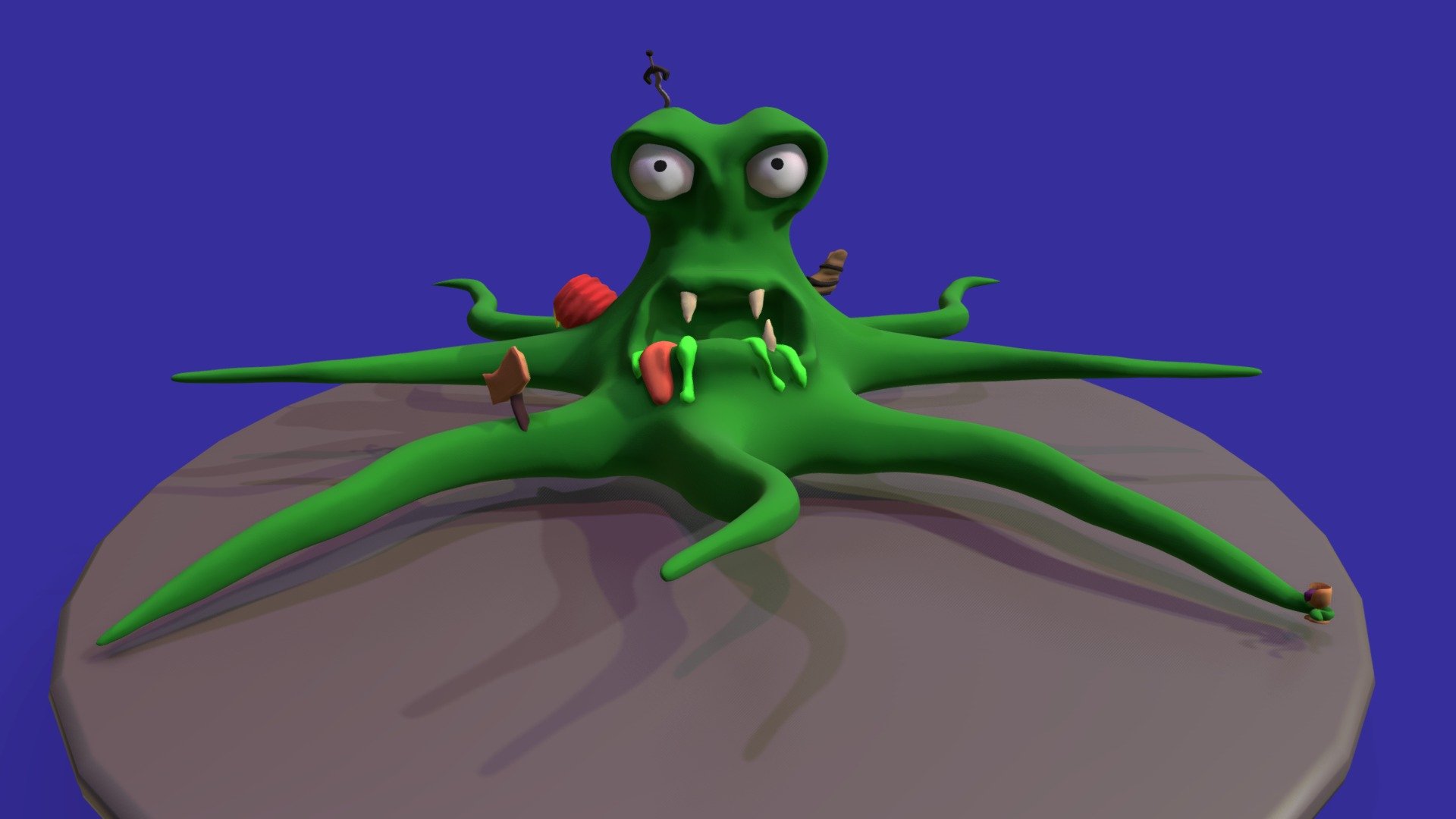 Alien Cartoon - 3D model by Miwe [de99d12] - Sketchfab