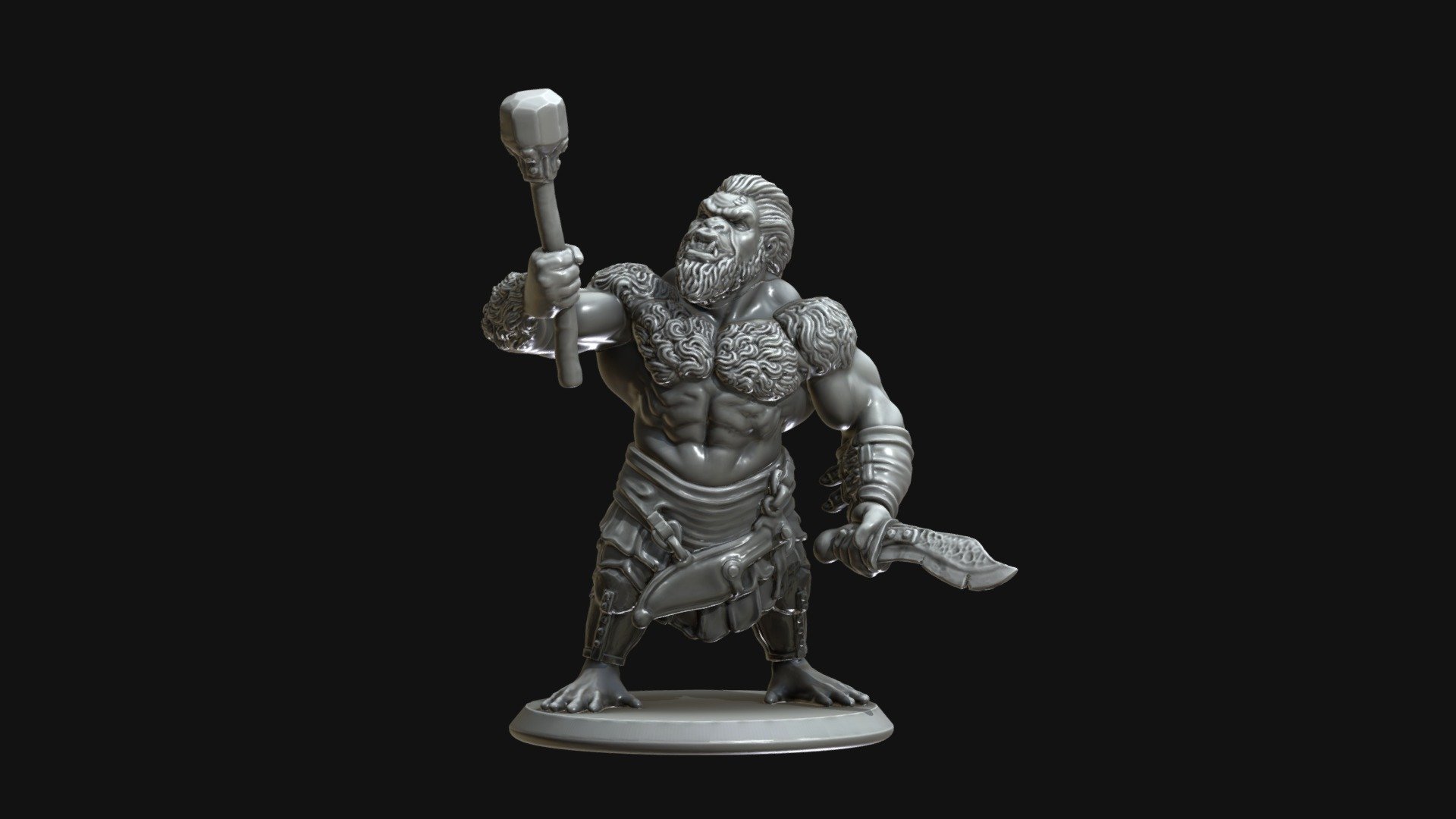 Gorilla Man Warrior - 3D model by Andrey Tchernecov (@Tchernecov ...