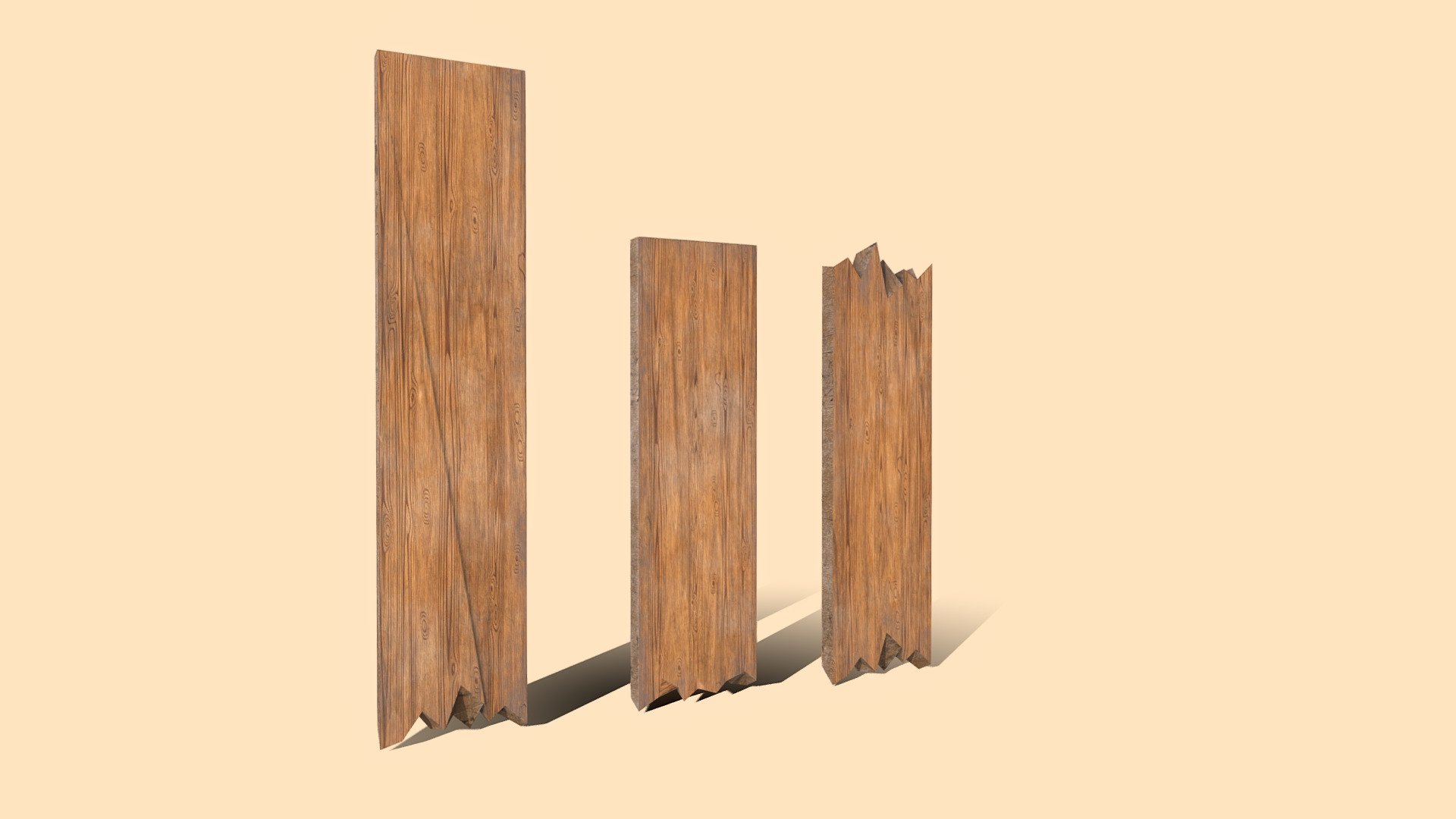Broken Wooden Planks | Game Ready - Download Free 3D model by ...