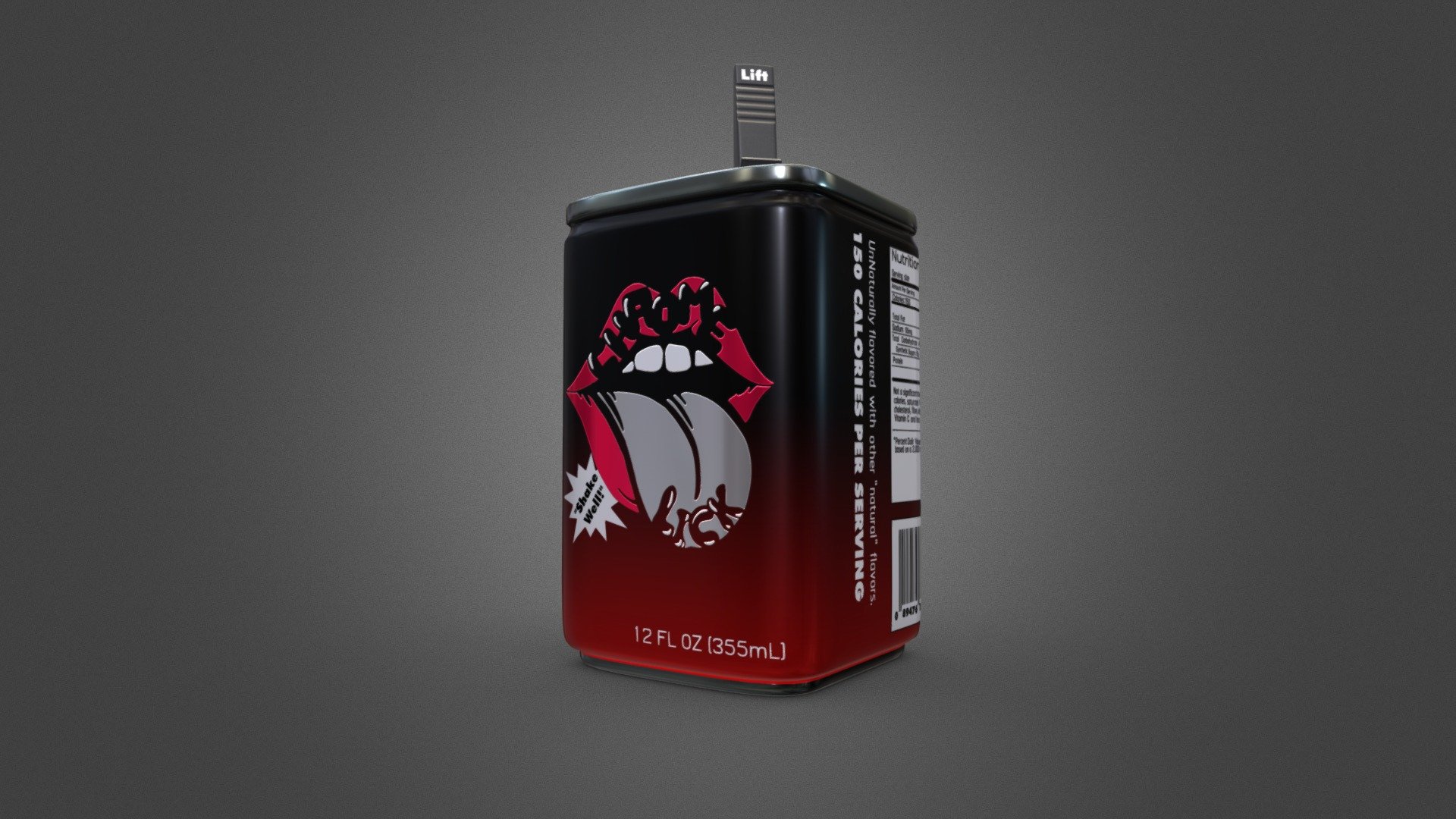 "Chrome-Lick" square soda - 3D model by ljzarts [deaefa0] - Sketchfab