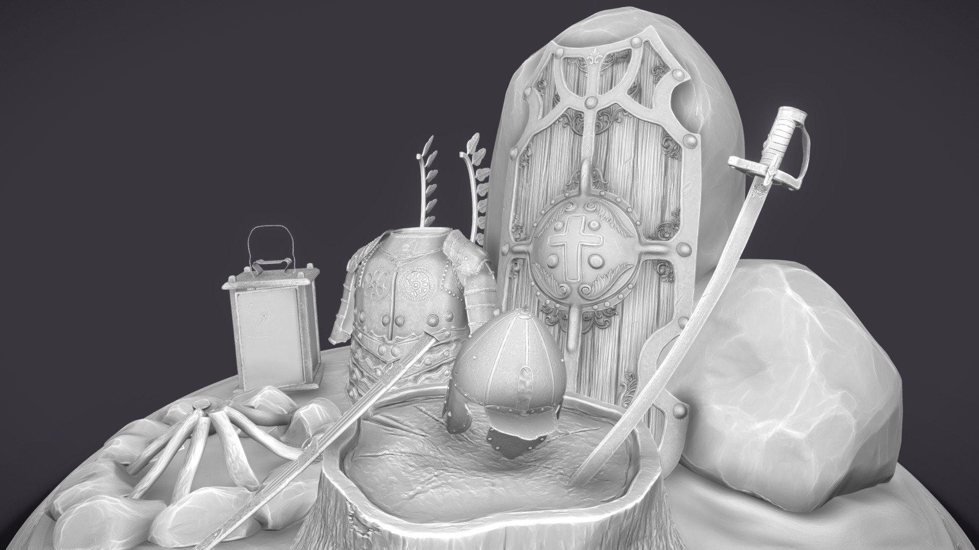 Resting Hussar Knight Diorama - 3D model by Derin Pinarbasi ...