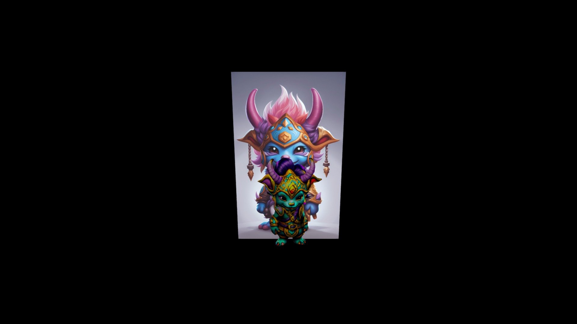 a cartoon character with horns and horns - Download Free 3D model by ...