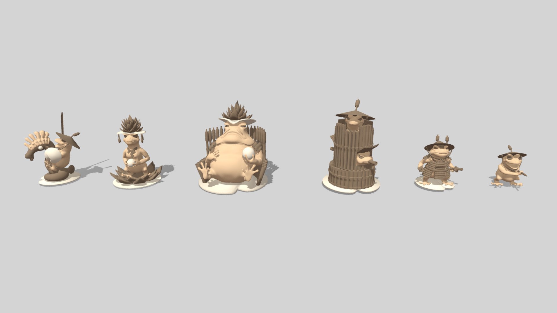Frogs chess pieces - 3D model by dovla7cro [deb99bd] - Sketchfab