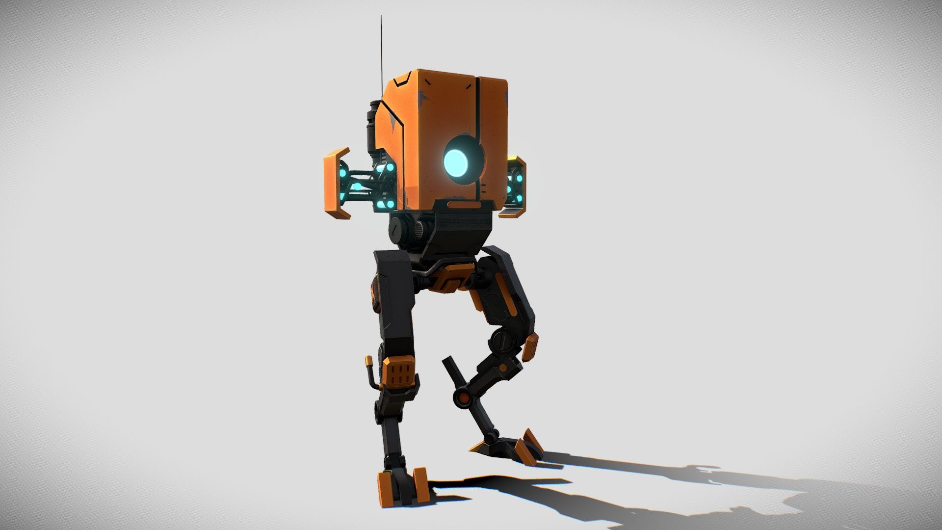 Mecha - Orange Mecha Biped - 3D model by ClayNigel (@area75) [dec4be0 ...