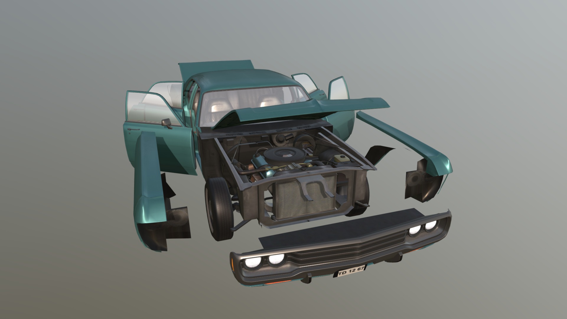 Real Car 12 Separated Parts - 3D model by Maker Games Studios ...