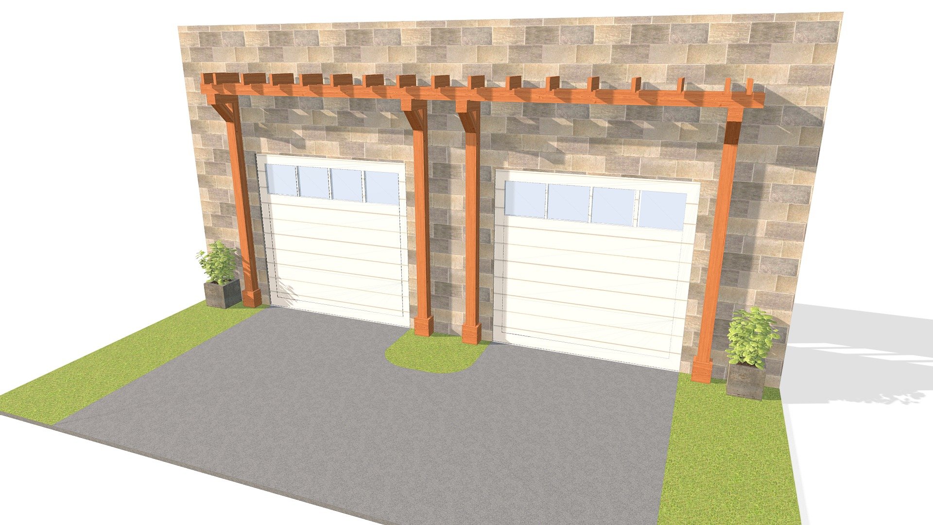 Custom Garage Arbor Kits 18" L x 23'-4" W - 3D model by Conceptual ...