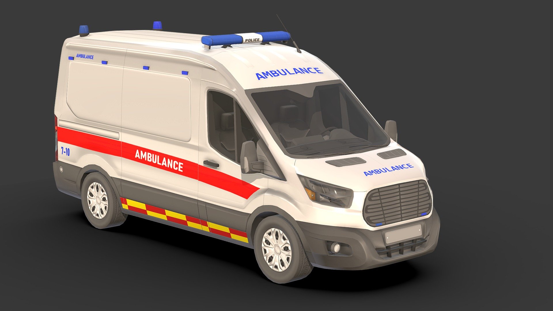 ambulance car - 3D model by Sidra (@Sidramax) [dee0ae1] - Sketchfab