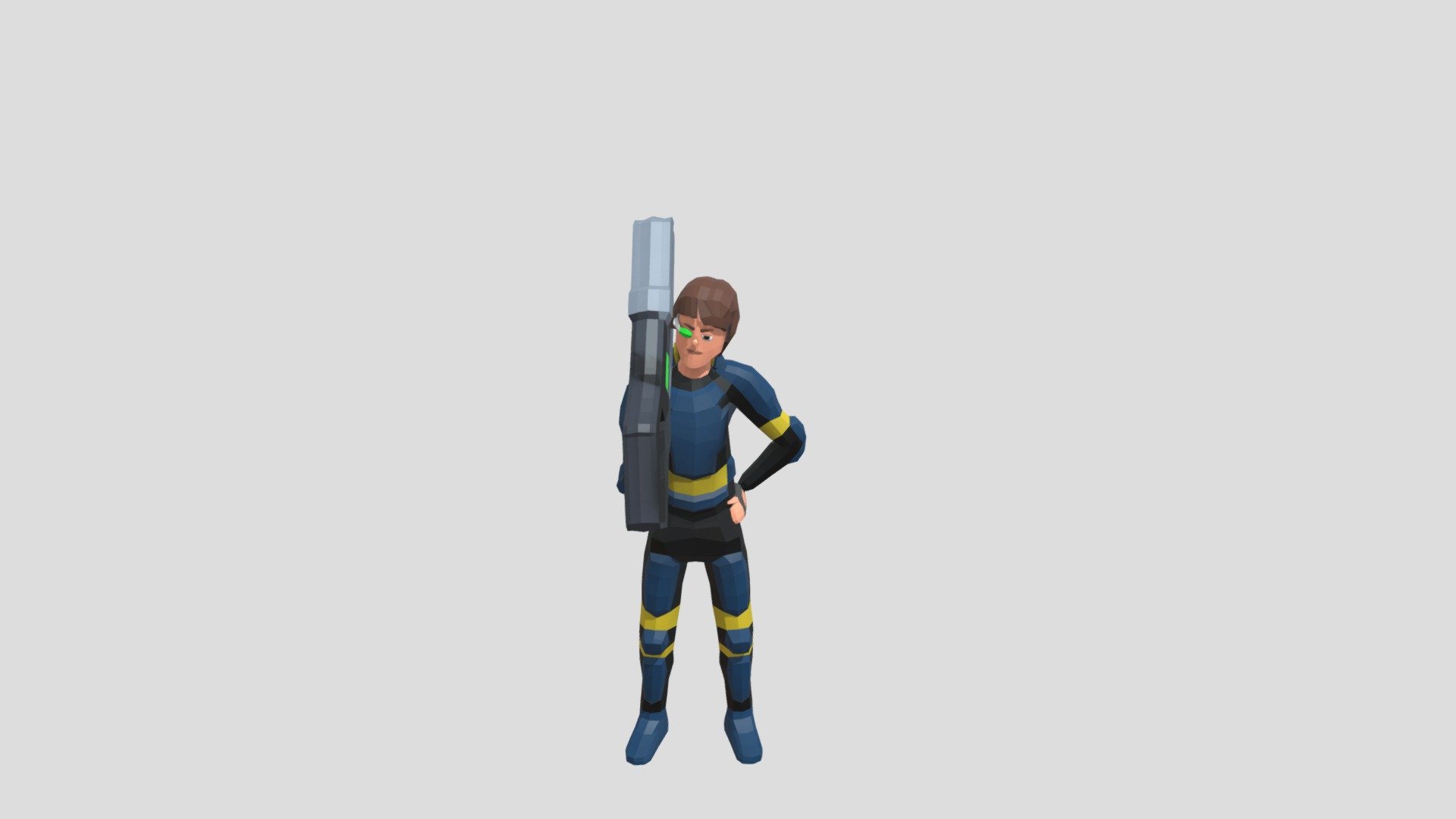 Futuristic Security Chief with Plasma Rifle - 3D model by Maurício ...