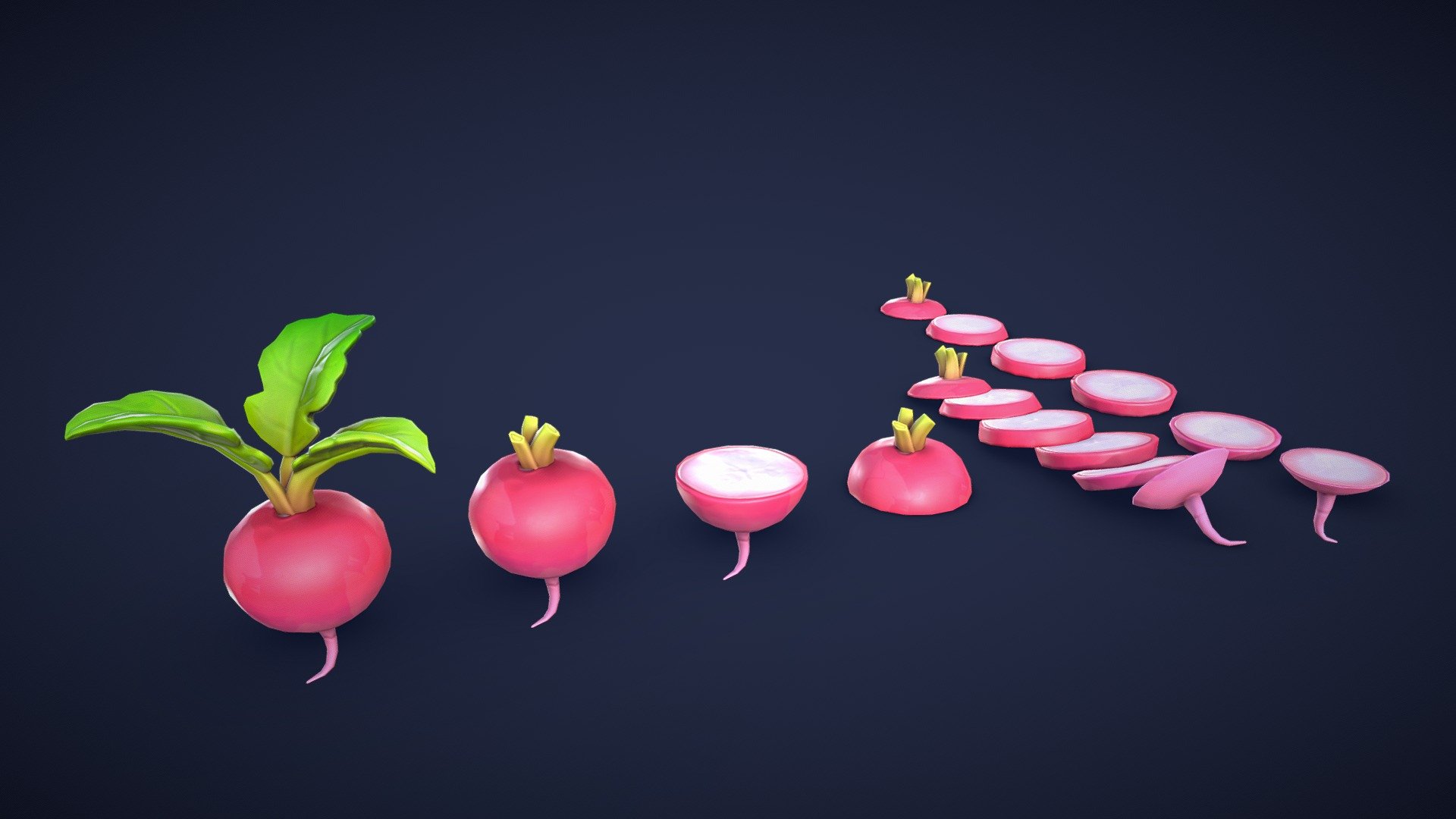 Stylized Radish - Low Poly - Buy Royalty Free 3D model by LarkArt Store ...