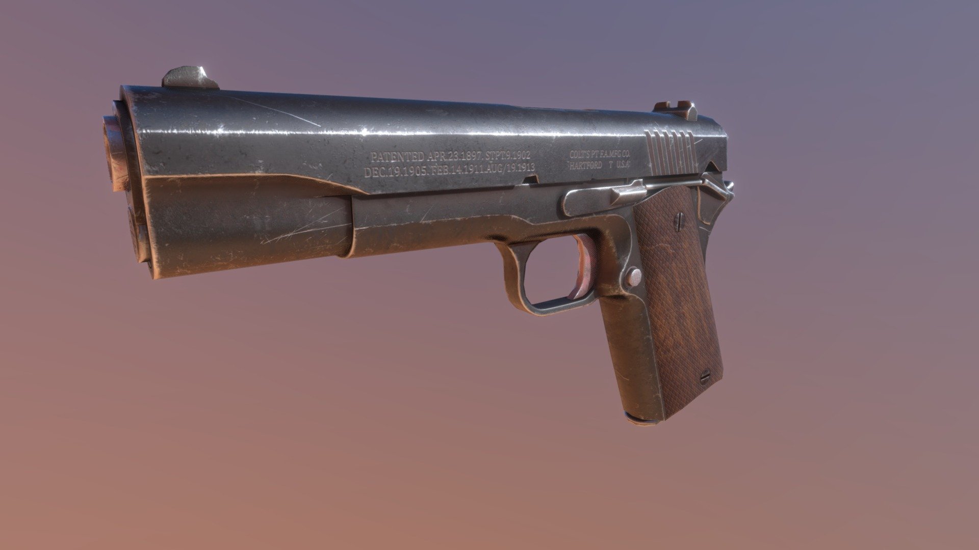 Low_poly_Kolt_1911 - 3D model by puzogol [dee76a3] - Sketchfab