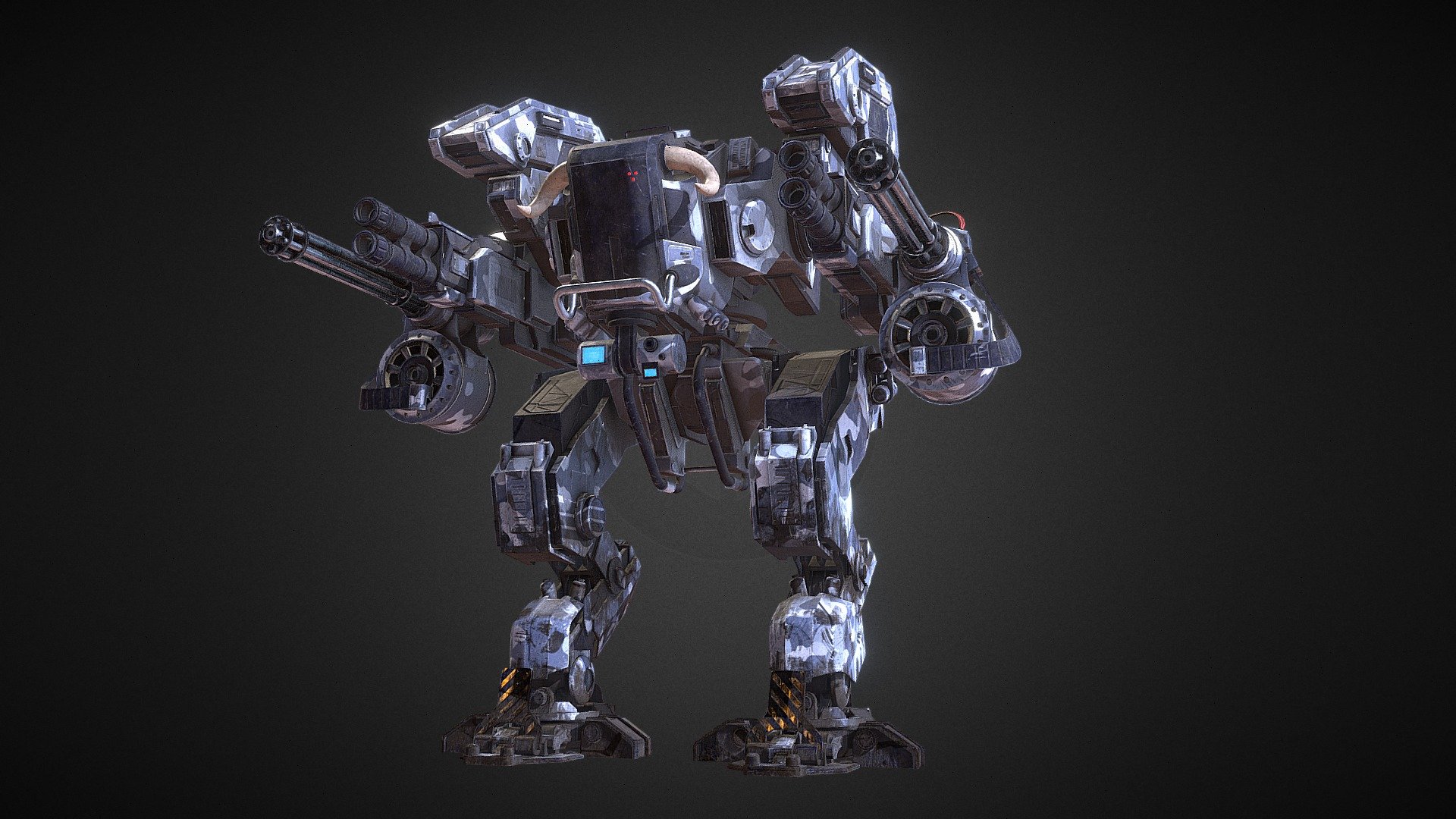 Arctic Bull Warrior Mech Robot ready for gamedev - Download Free 3D ...