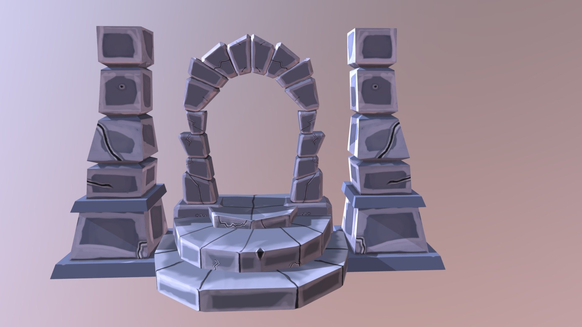 Hand painted stone gate - 3D model by Quan (@leanhquan0312) [deeb54c ...